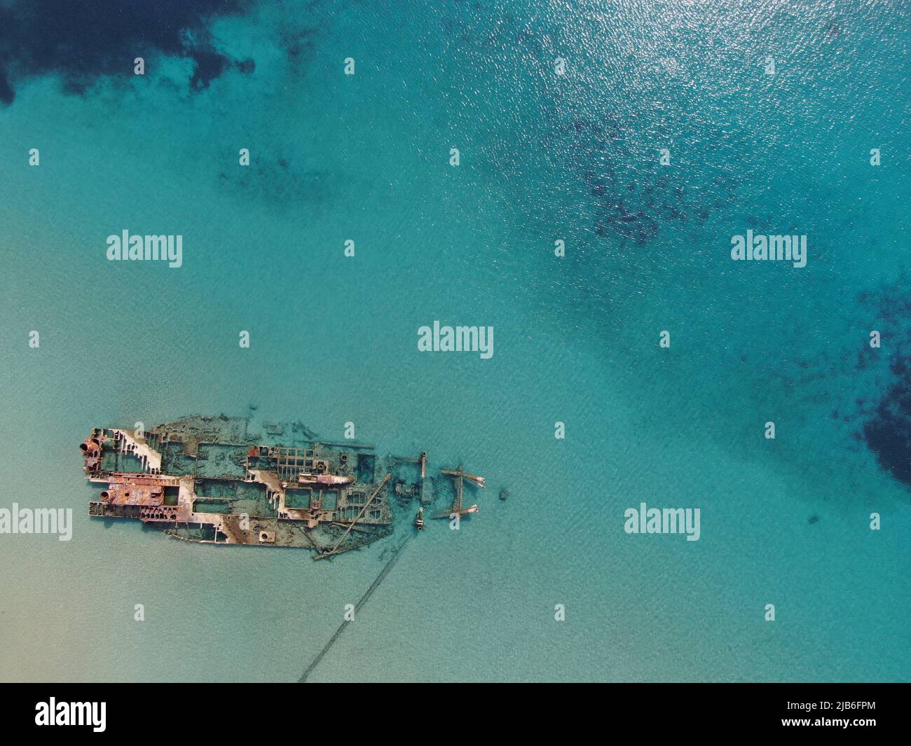 shipwreck of epanomi in halkidiki greece with drone Stock Photo - Alamy
