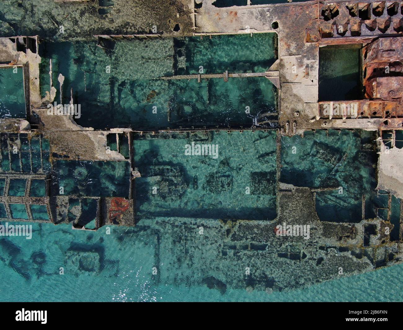 shipwreck of epanomi in halkidiki greece with drone Stock Photo - Alamy