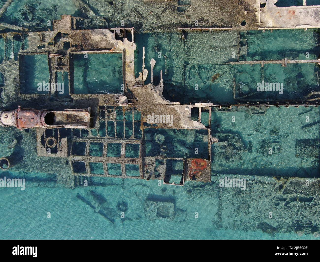 shipwreck of epanomi in halkidiki greece with drone Stock Photo - Alamy