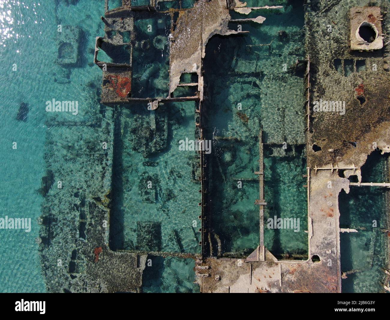 shipwreck of epanomi in halkidiki greece with drone Stock Photo - Alamy