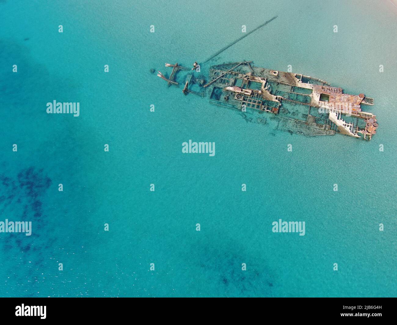 shipwreck of epanomi in halkidiki greece with drone Stock Photo - Alamy