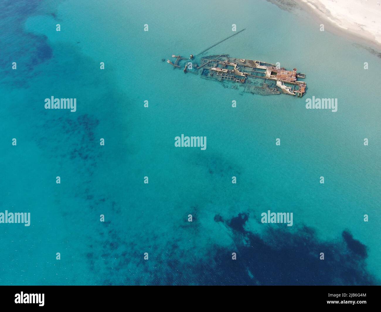 shipwreck of epanomi in halkidiki greece with drone Stock Photo - Alamy