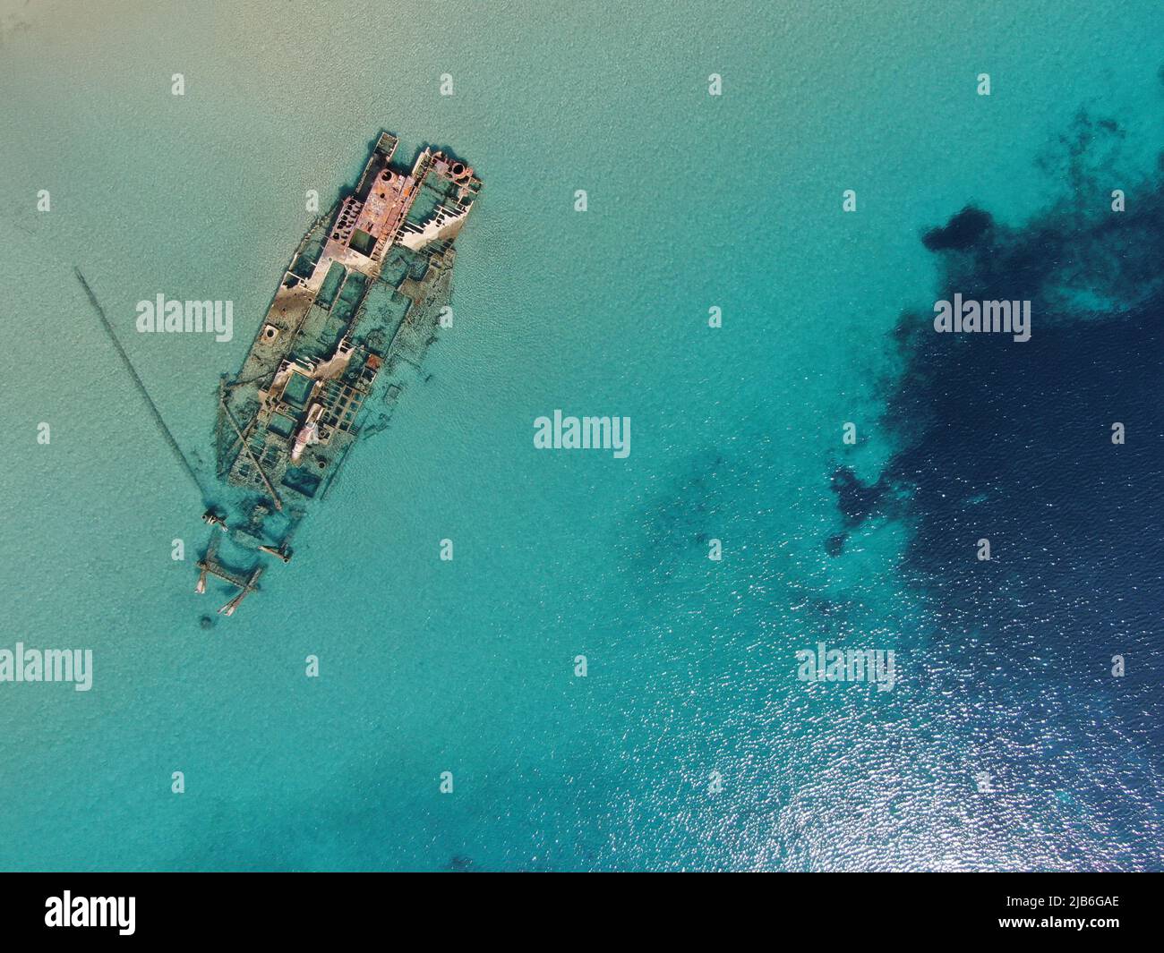 shipwreck of epanomi in halkidiki greece with drone Stock Photo - Alamy
