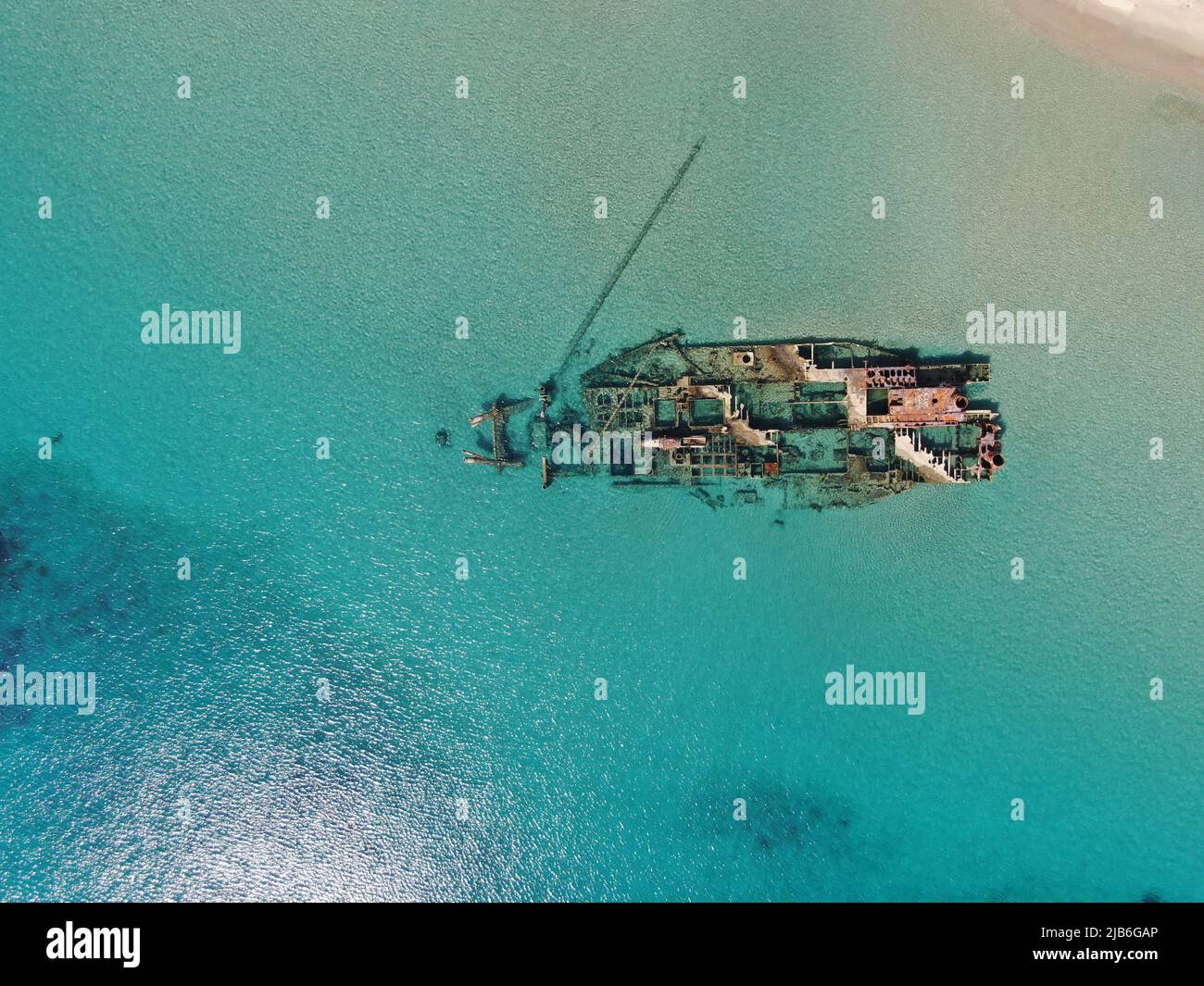 shipwreck of epanomi in halkidiki greece with drone Stock Photo - Alamy