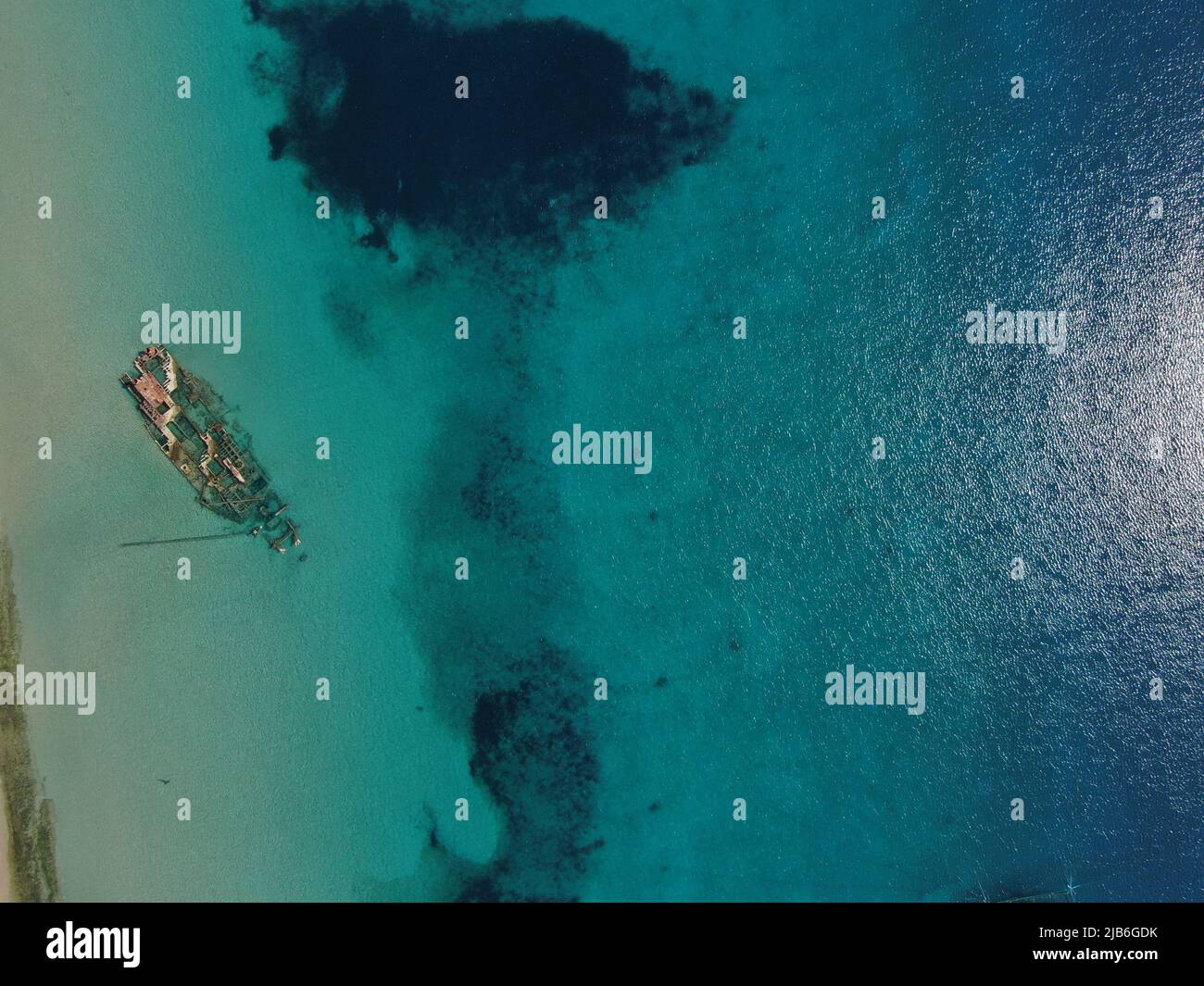 shipwreck of epanomi in halkidiki greece with drone Stock Photo - Alamy