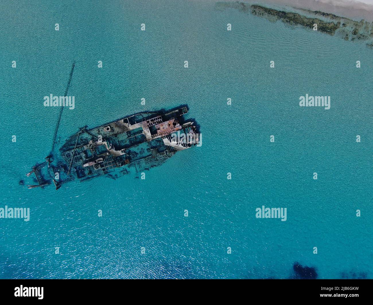 shipwreck of epanomi in halkidiki greece with drone Stock Photo - Alamy