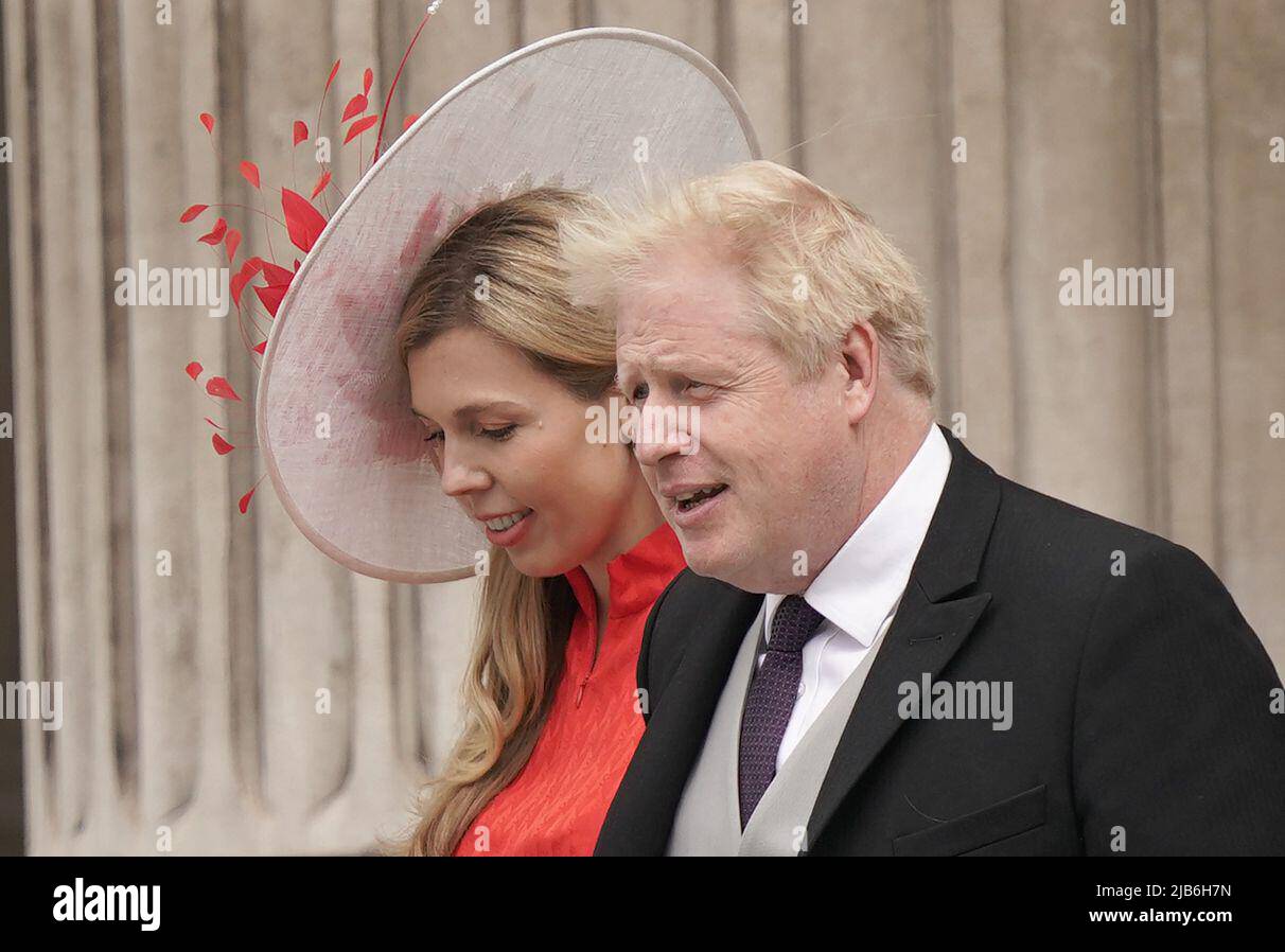 Prime Minister Boris Johnson and his wife Carrie Johnson leaving the ...