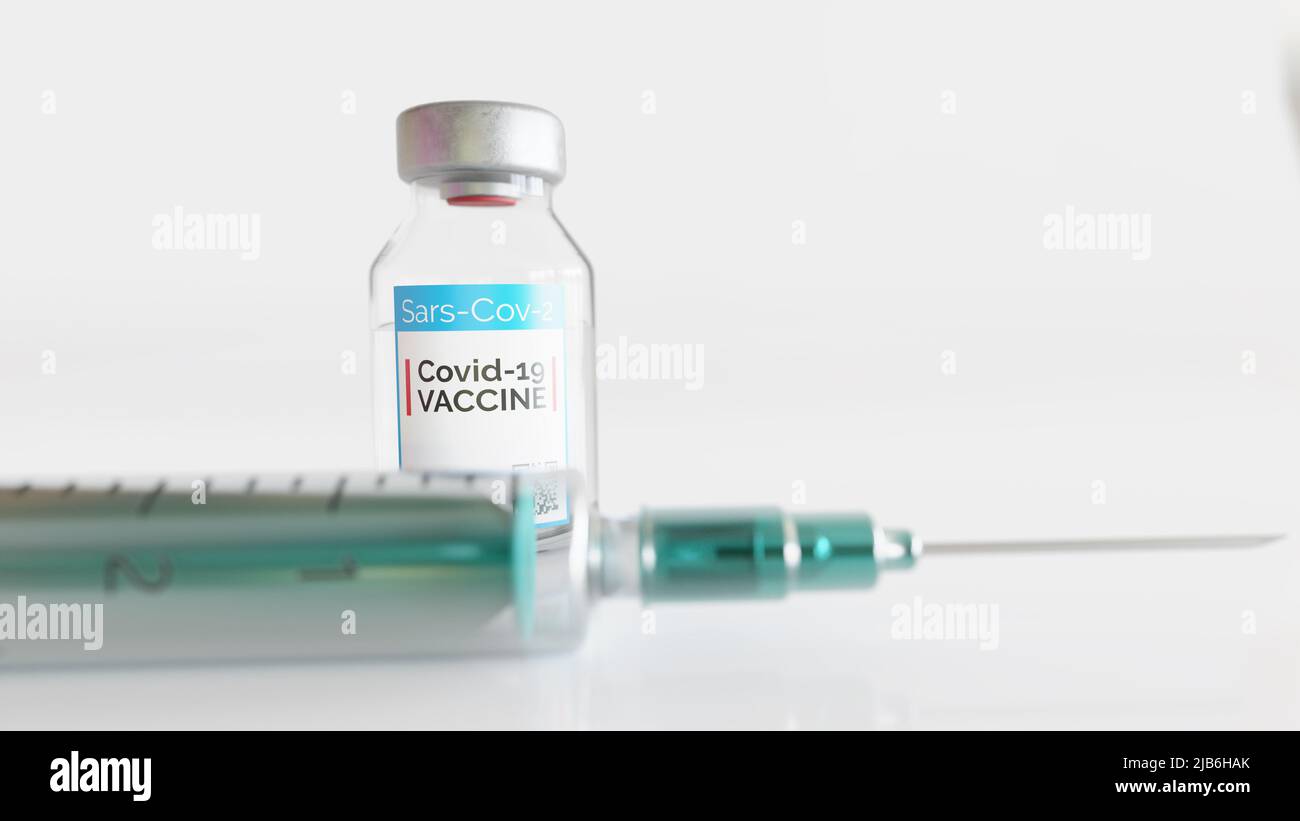 Covid 19 coronavirus vaccine on white background - 3D Rendering Stock ...