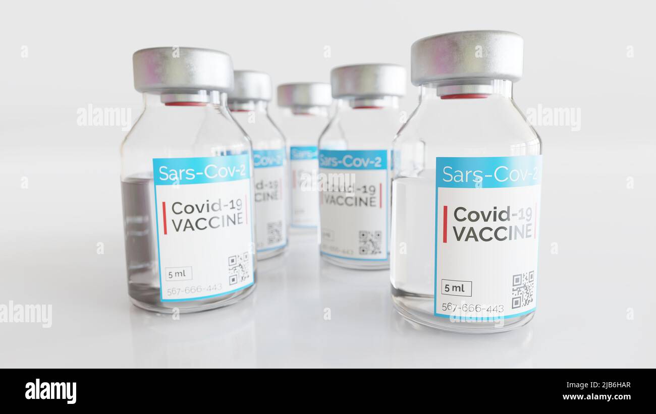 Covid 19 coronavirus vaccine on white background - 3D Rendering Stock ...