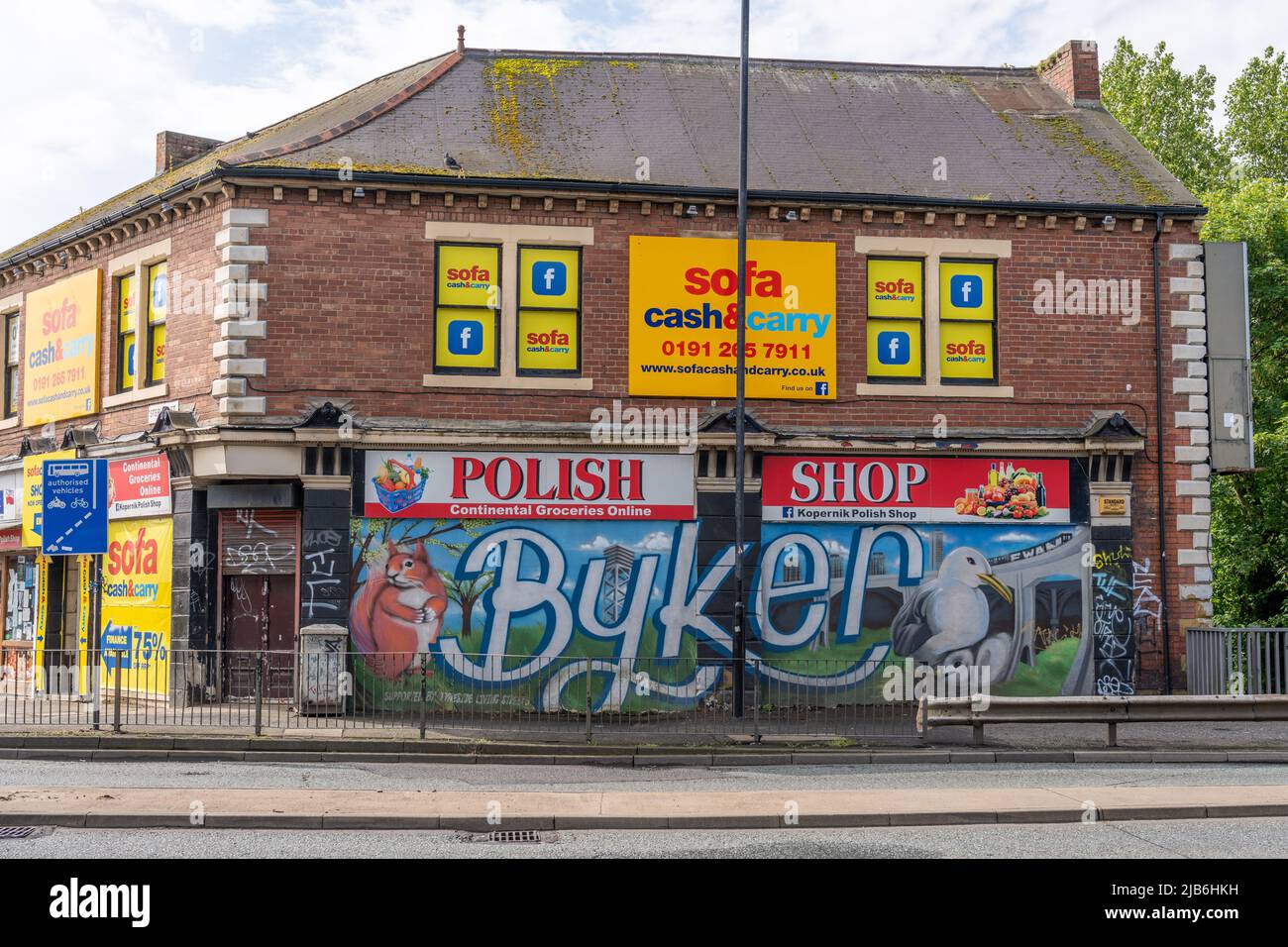 The Polish Shop, next to Byker Bridge in Newcastle upon Tyne, UK Stock ...