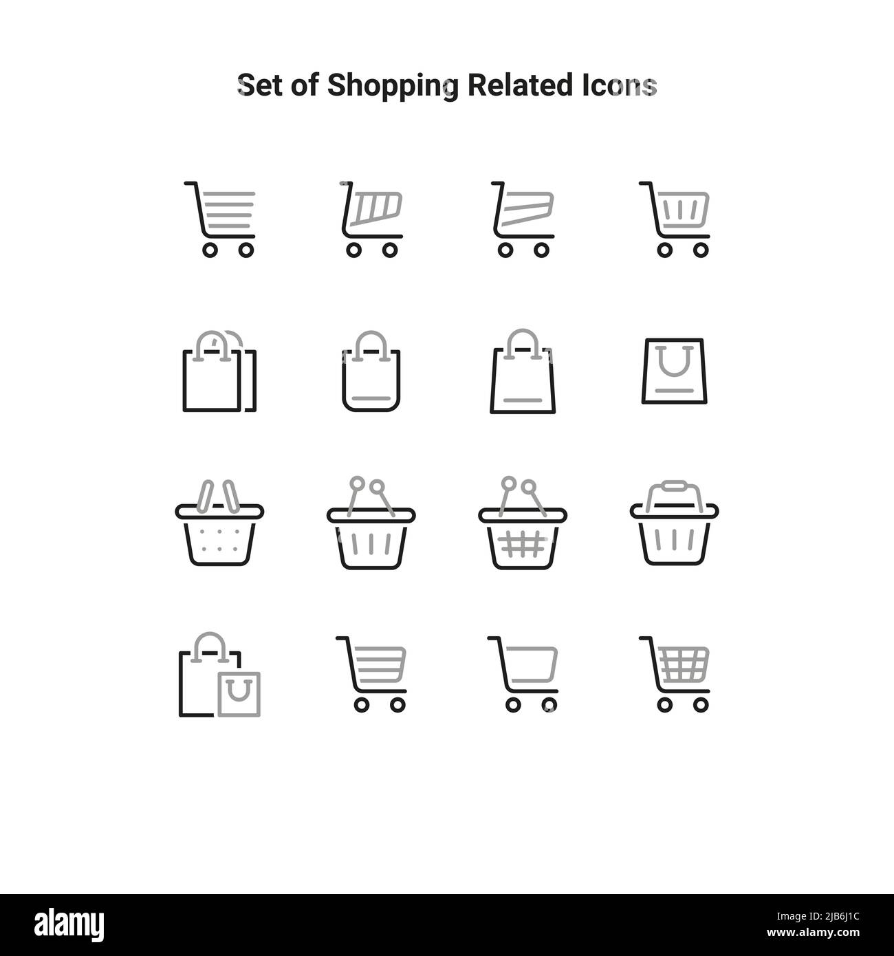 Set of shopping cart icons. Collection of web icons for online store ...