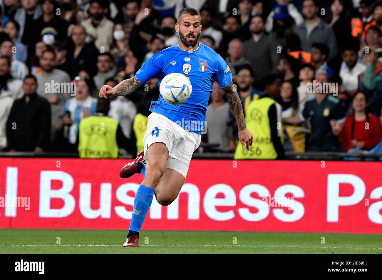 Leonardo Spinazzola of Italy in action during the Finalissima trophy ...