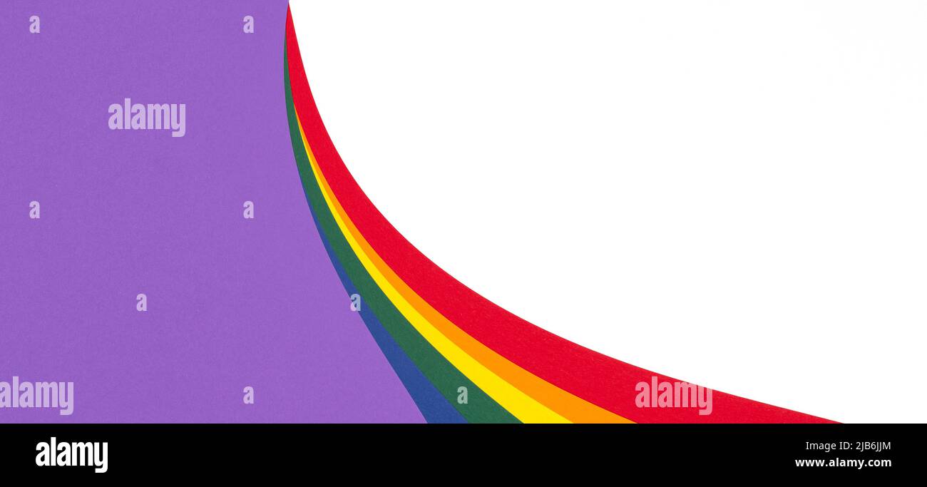Lgbt pride month. Lgbtq colors flag paper layout on white background ...