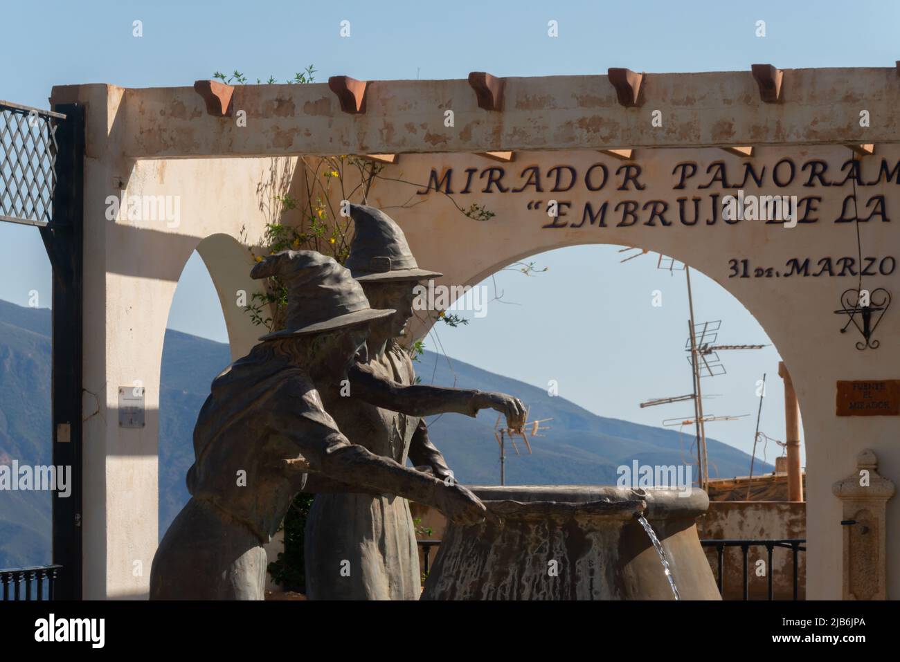 SOPORTUJAR, SPAIN - 16 MAY 202 Witches Fountain, located in Plaza de ...