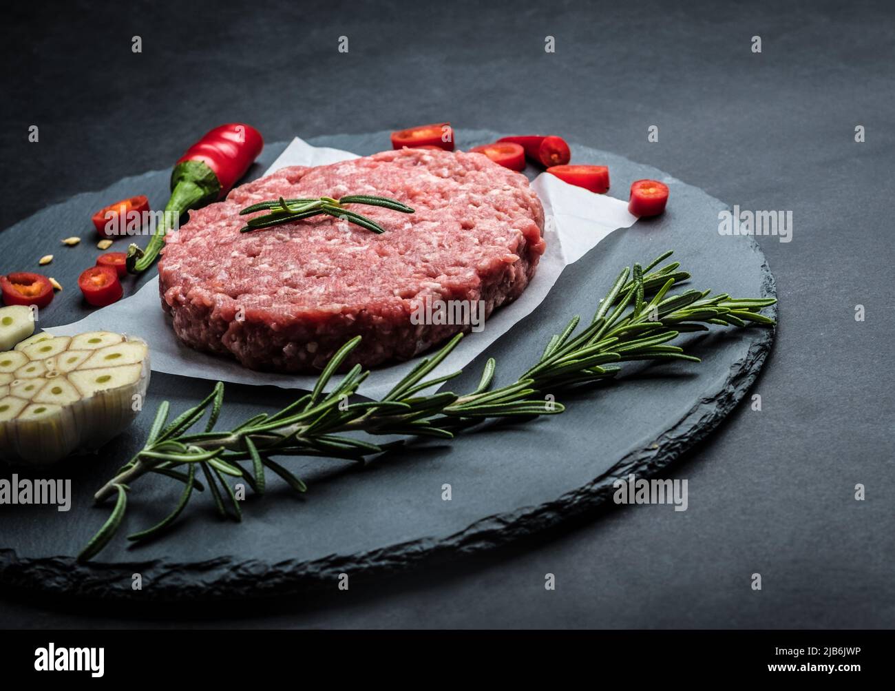 Ground beef meat steak for burger Stock Photo - Alamy