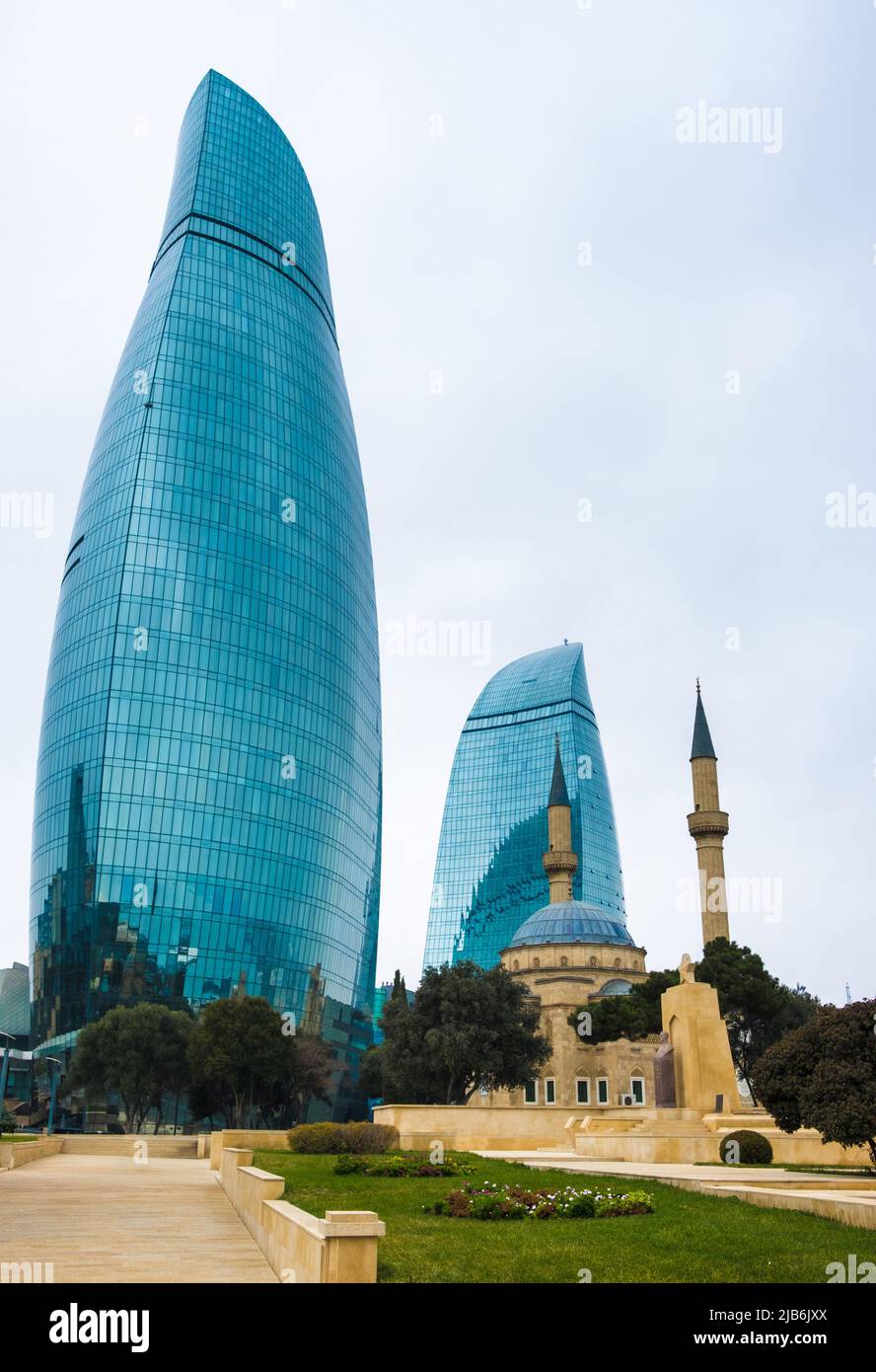 Skyscraper flame towers in Baku, Azerbaijan Stock Photo - Alamy