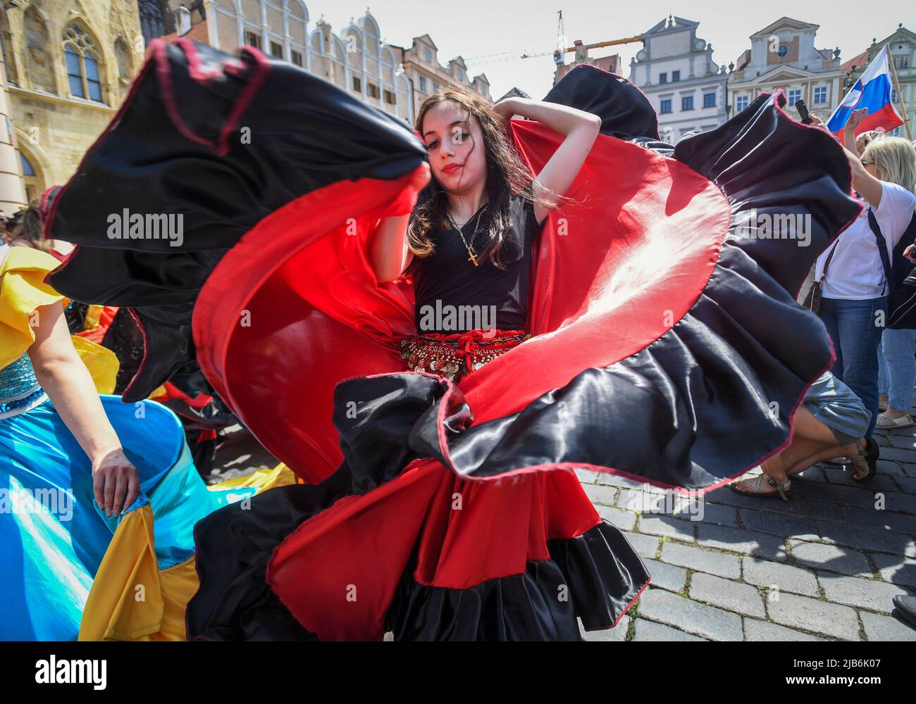 March of the 24th Khamoro world Roma festival from Wenceslas Square to ...