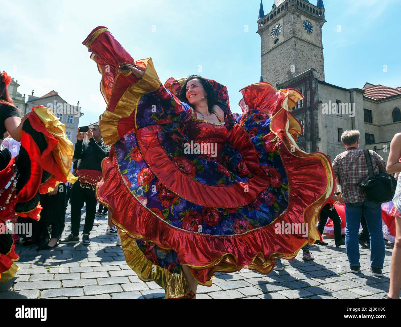 March of the 24th Khamoro world Roma festival from Wenceslas Square to ...