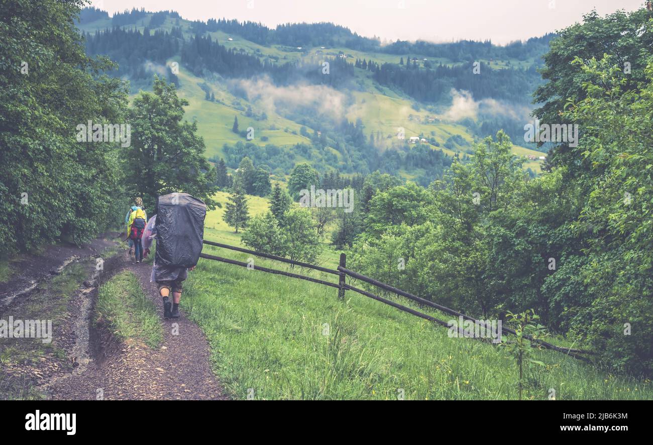 Two people hiking Stock Photo - Alamy