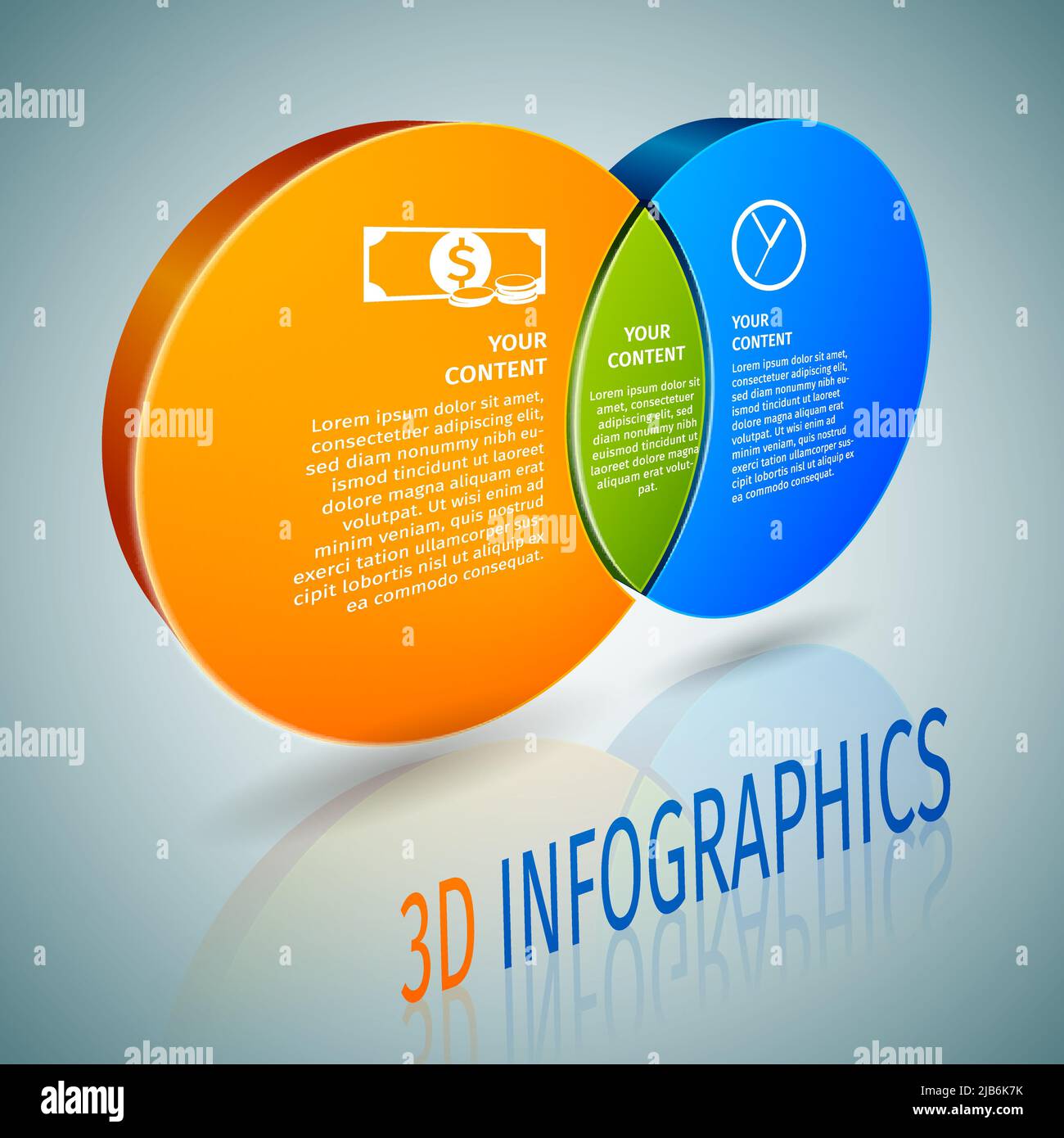 Abstract 3d circle business infographics design element with header ...