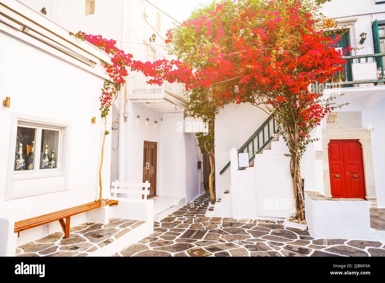 Traditional greek street Stock Photo - Alamy
