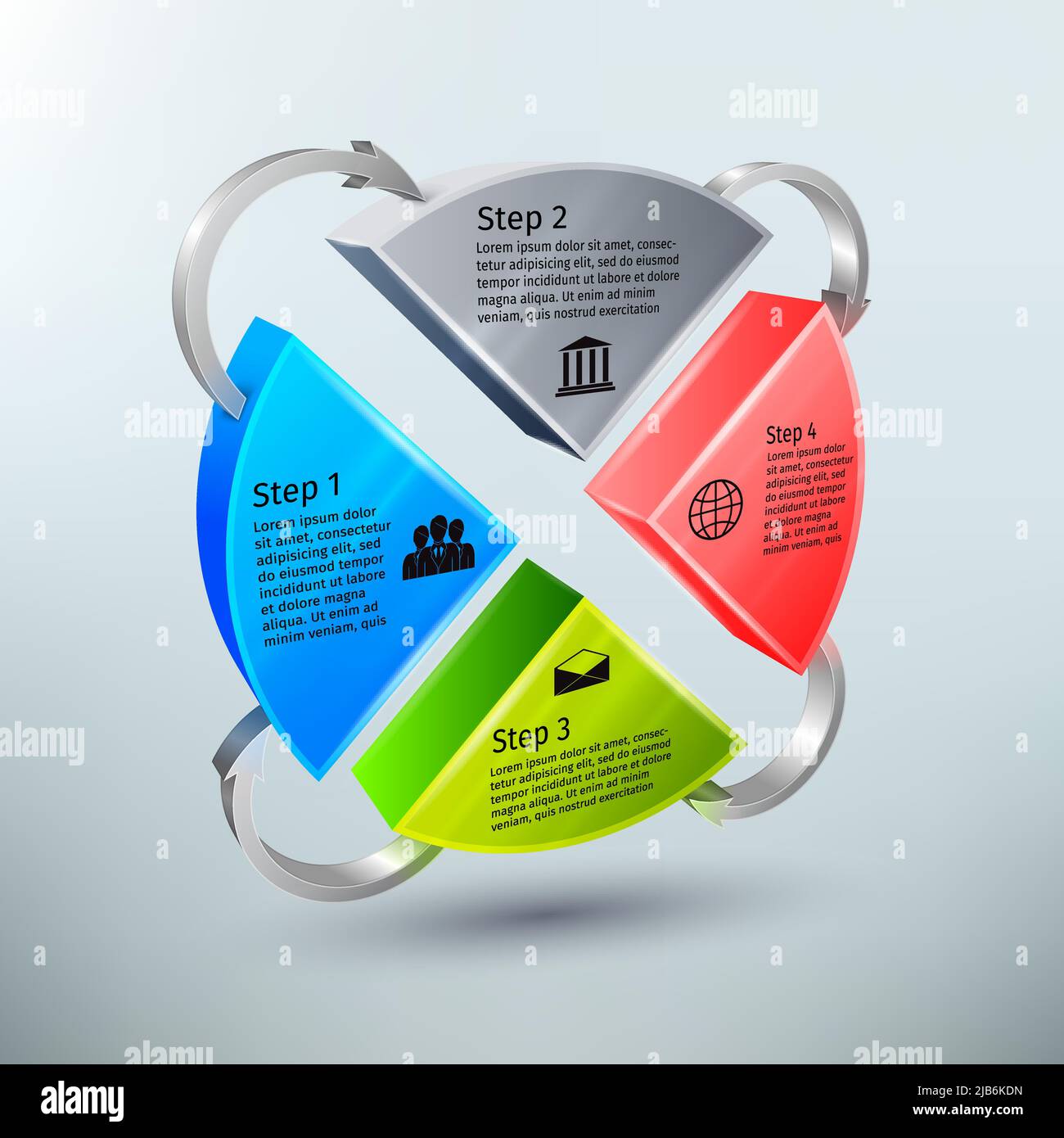 Abstract 3d pie chart business infographics layout template with ...