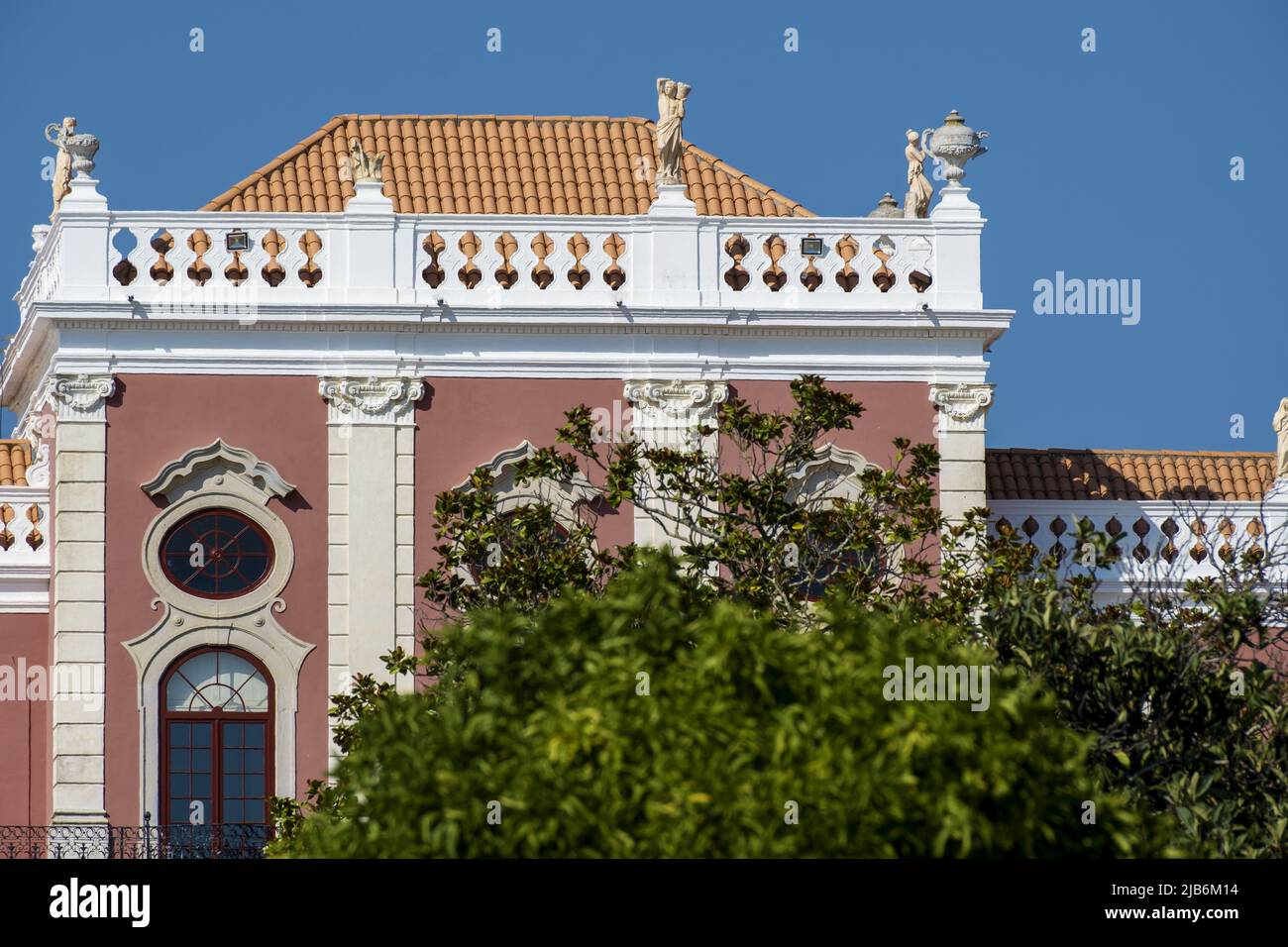 details of a tower and facades of the Estoi palace in Estoi, district ...