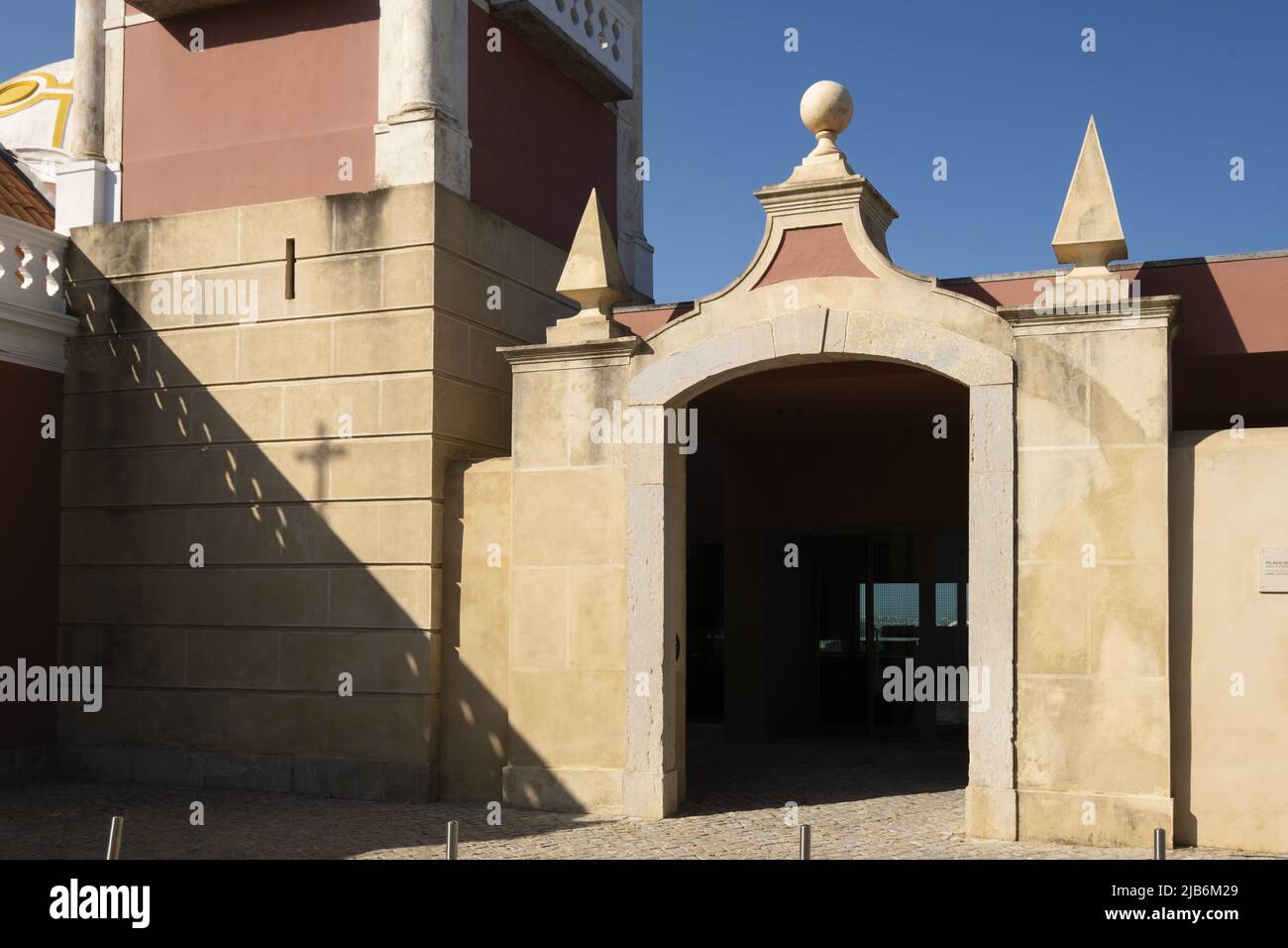 details of a tower and facades of the Estoi palace in Estoi, district ...