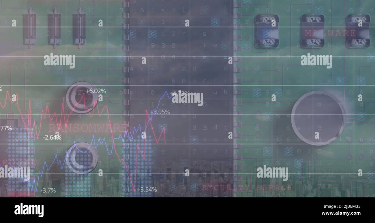 Image of financial data processing over server room Stock Photo - Alamy