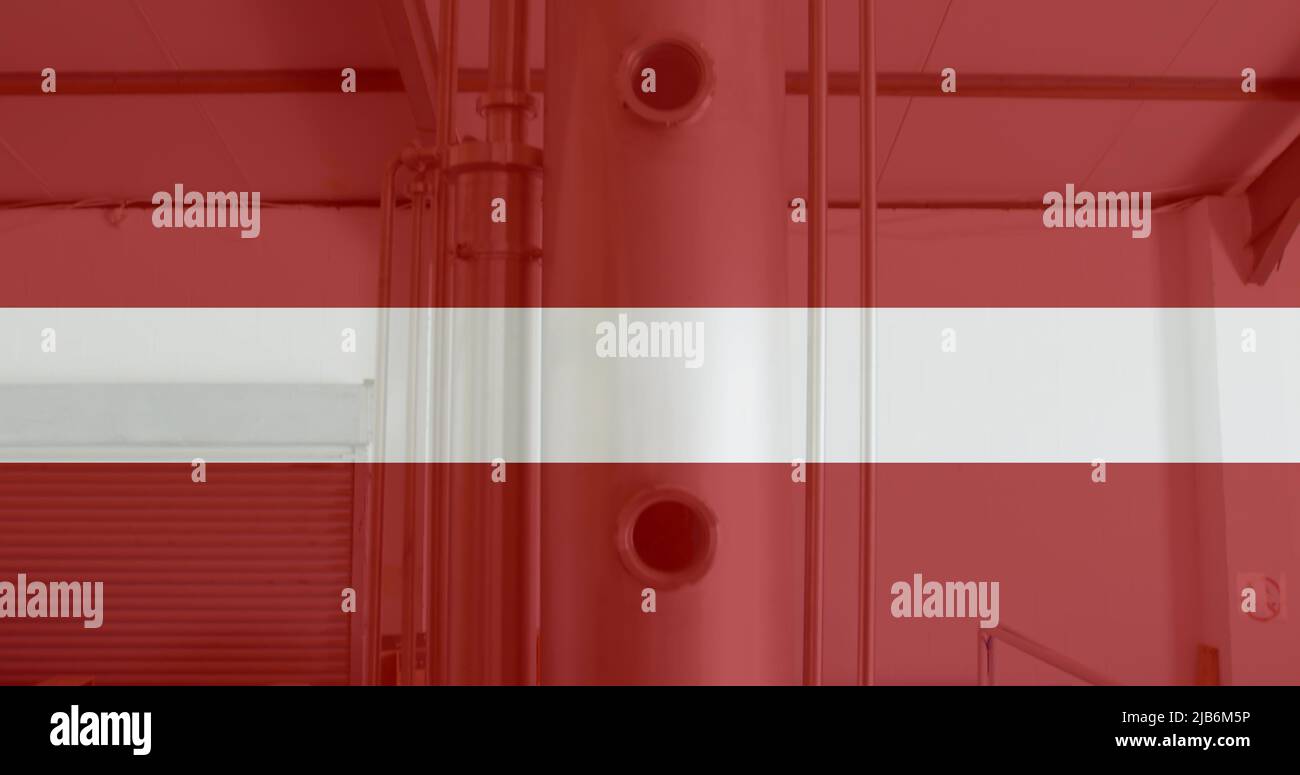 Image of flag of austria over factory Stock Photo - Alamy