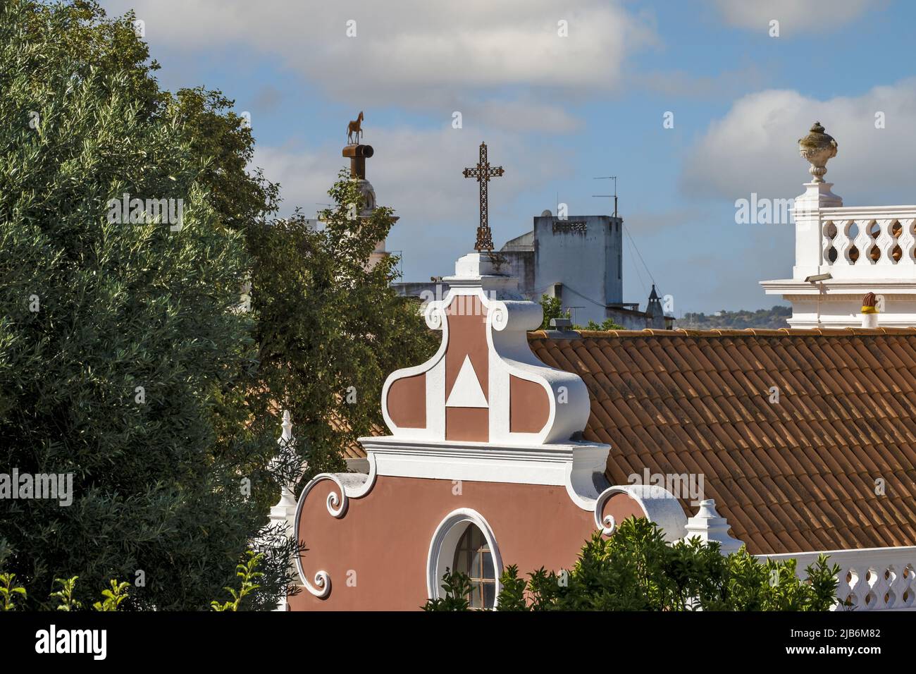 details of a tower and facades of the Estoi palace in Estoi, district ...