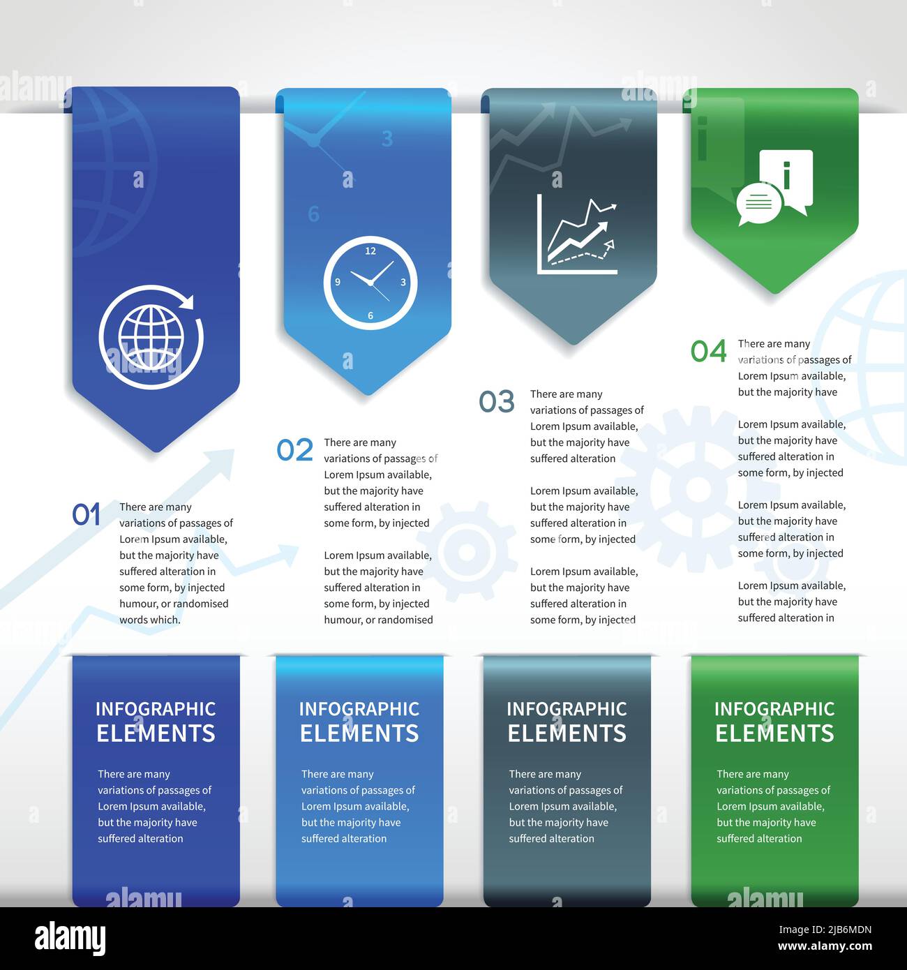 Abstract paper business infographics layout design elements for ribbons ...