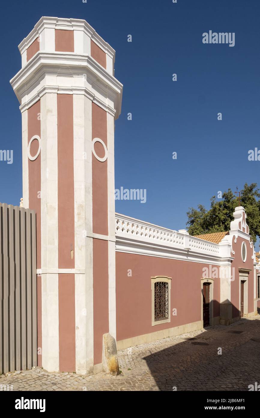details of a tower and facades of the Estoi palace in Estoi, district ...