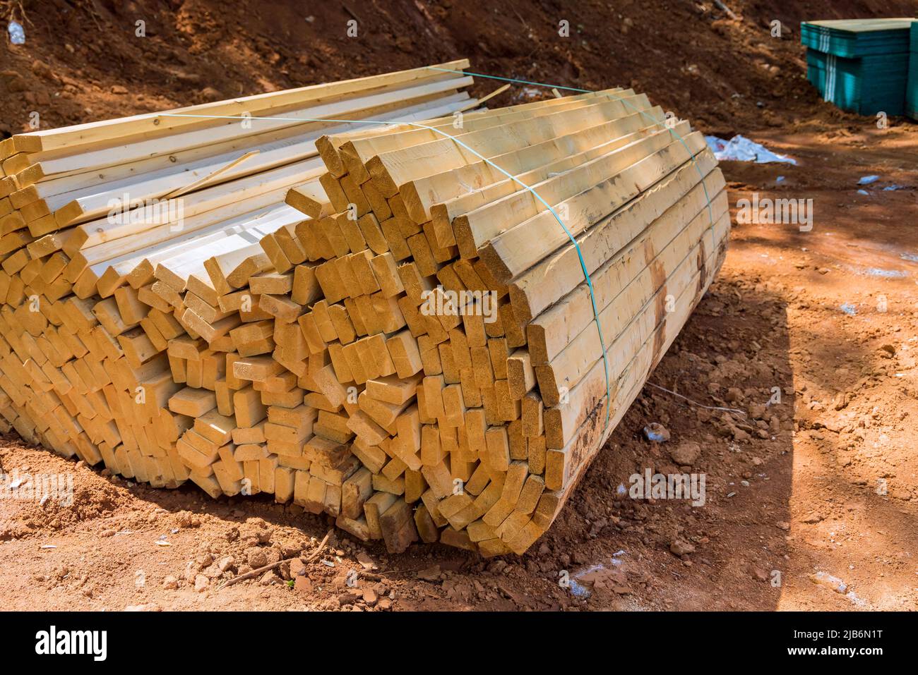 Wood timber construction material stock in joinery Stock Photo - Alamy
