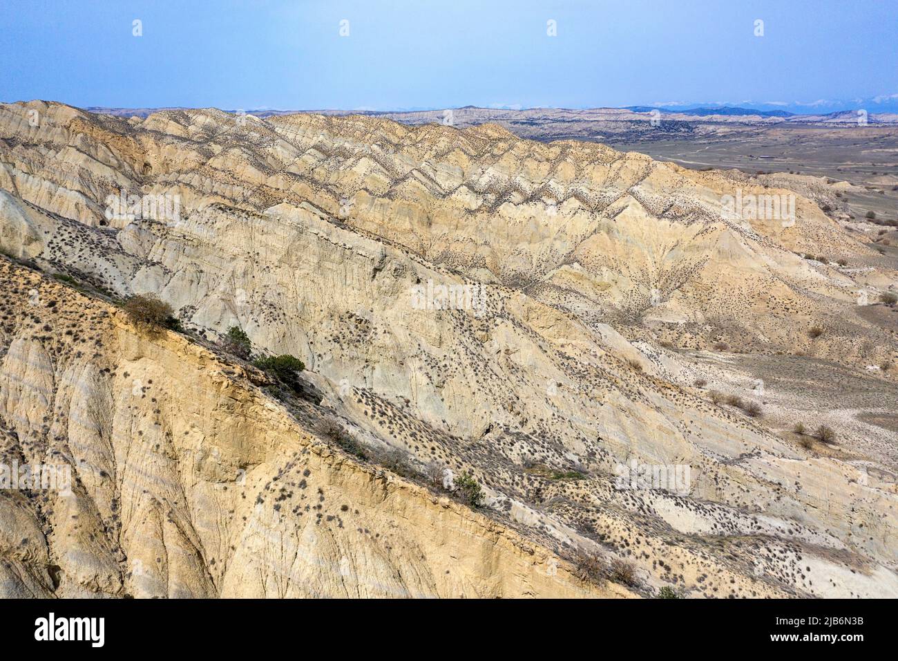 Spectacular desert like landscape in vashlovani national park in ...