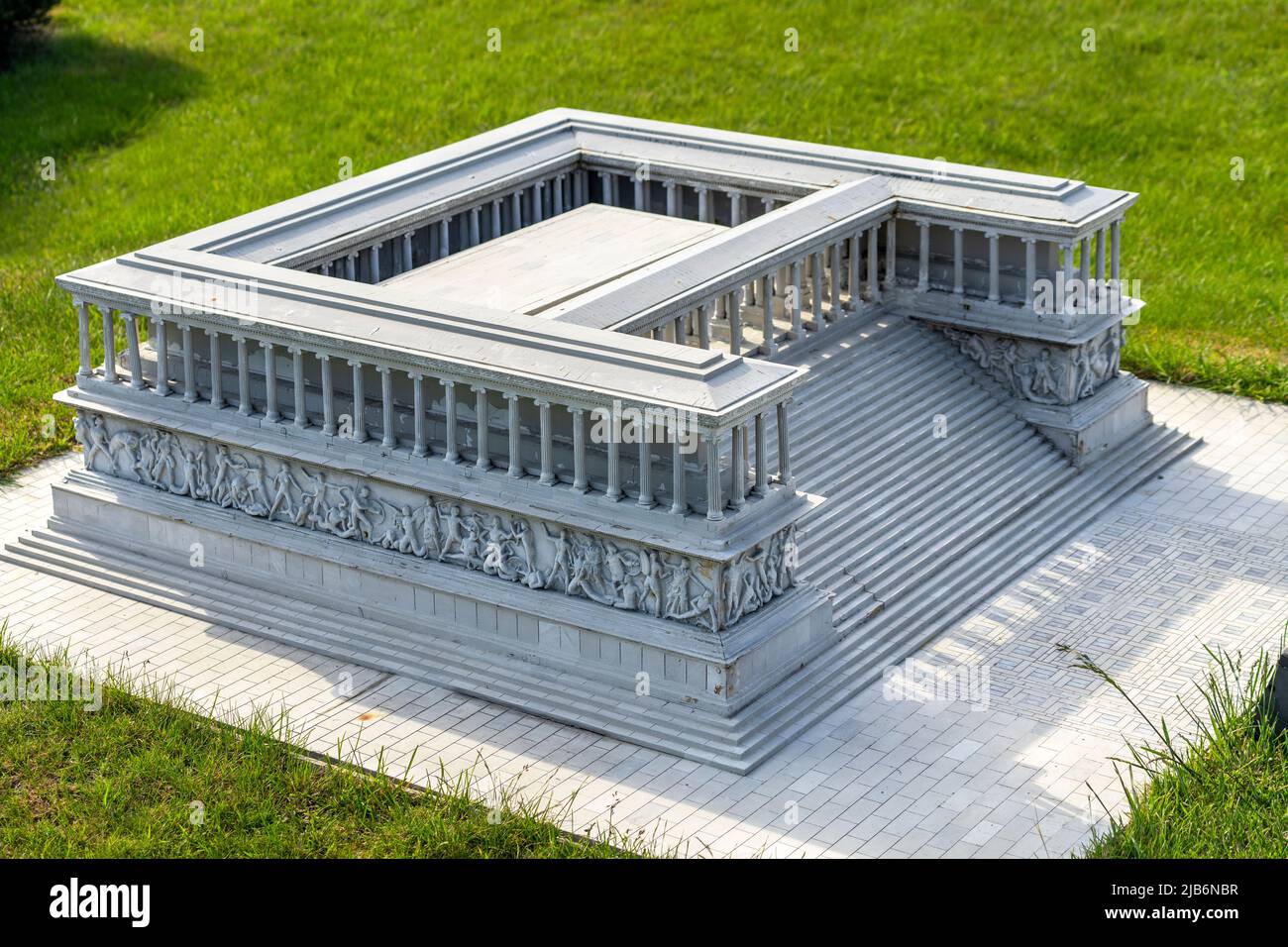 Great Altar of Zeus (Turkish: Zeus Sunagi) at Pergamon. Miniaturk Park ...