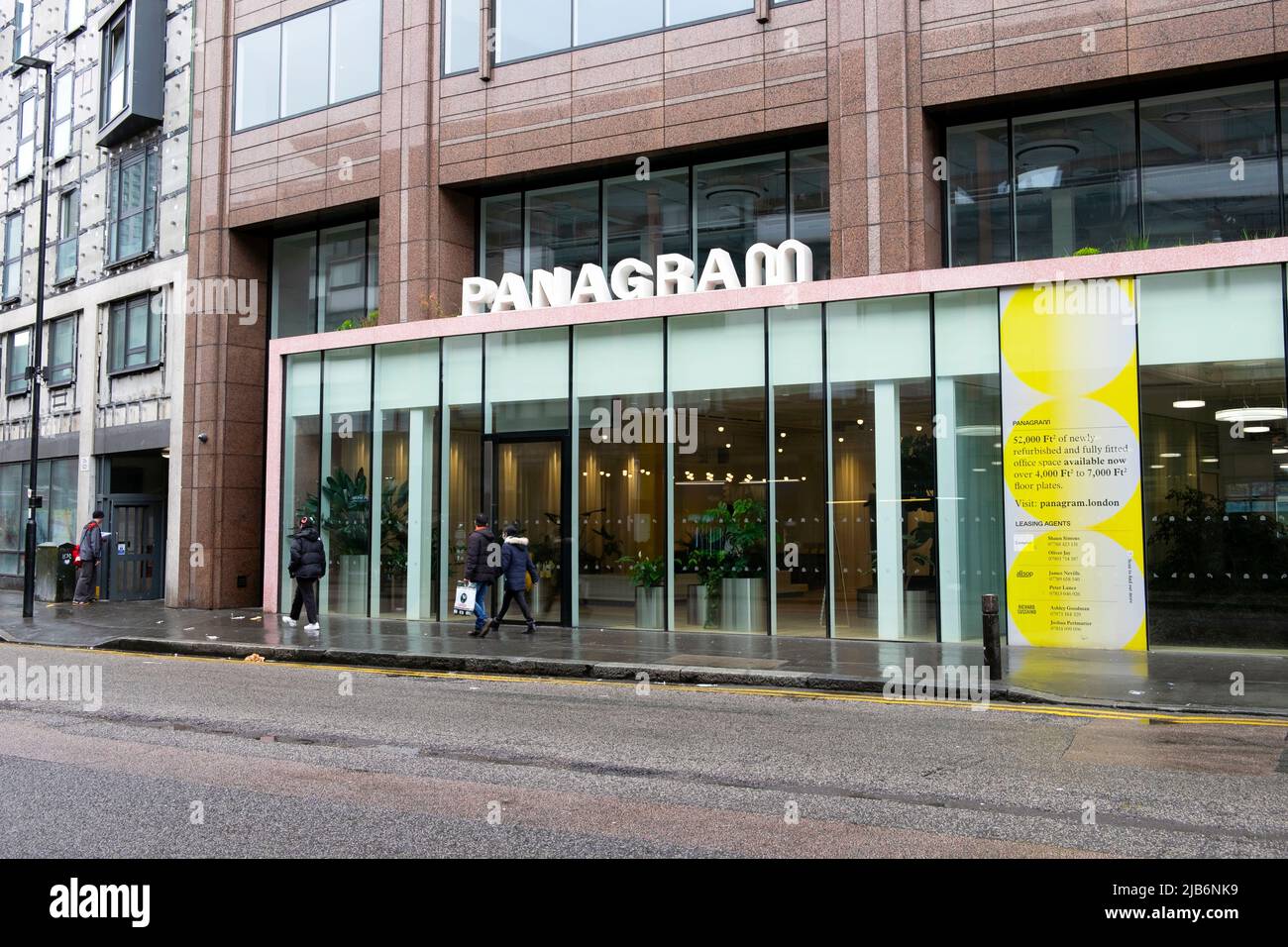 Exterior view of Panagram sign on office building in Goswell Road ...