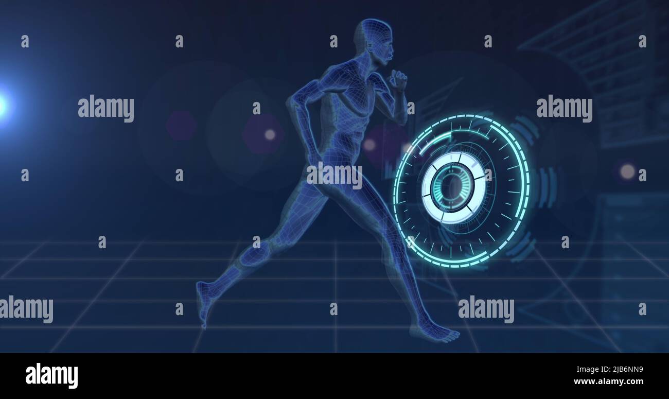 Image of human running with scope scanning and data processing Stock ...
