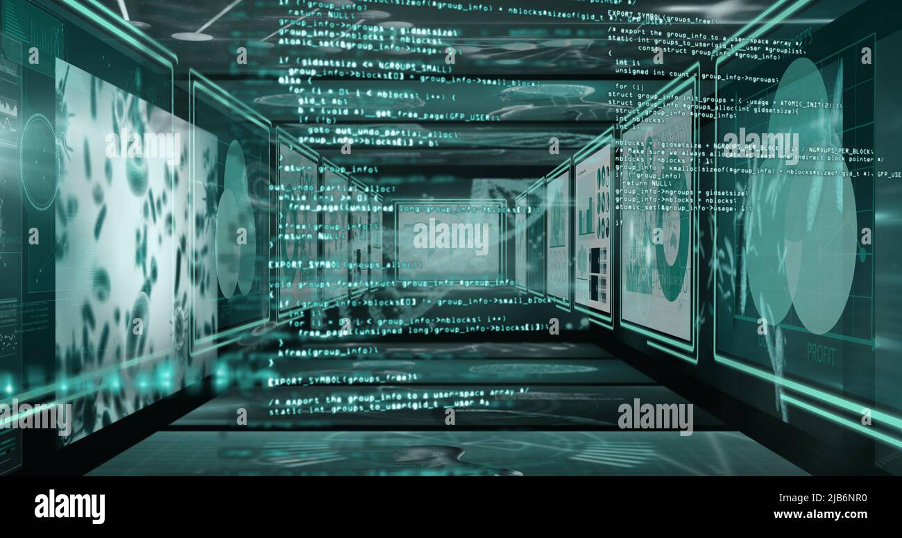 Image of data processing over diverse information on screens Stock ...