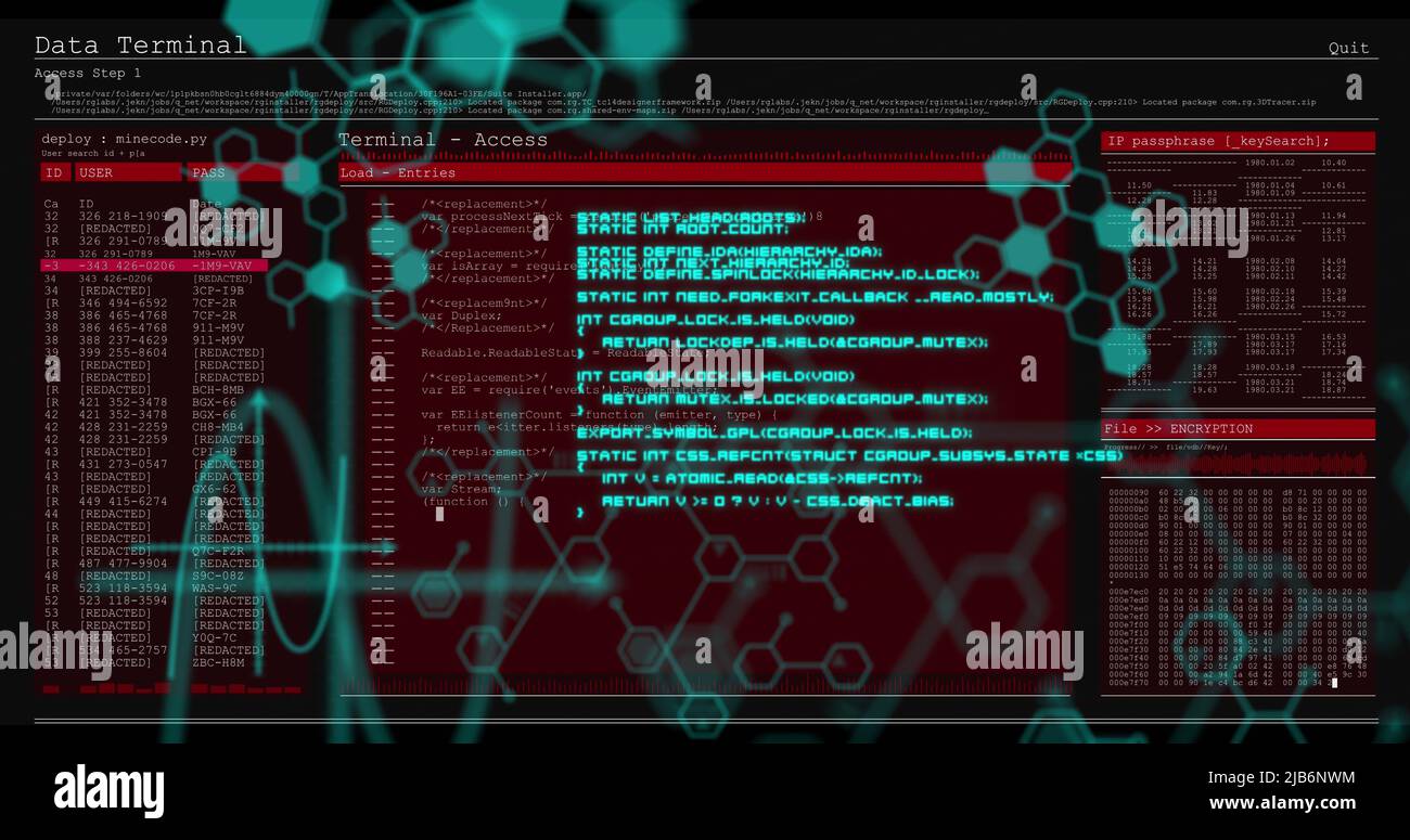 Image of shapes over data processing Stock Photo - Alamy