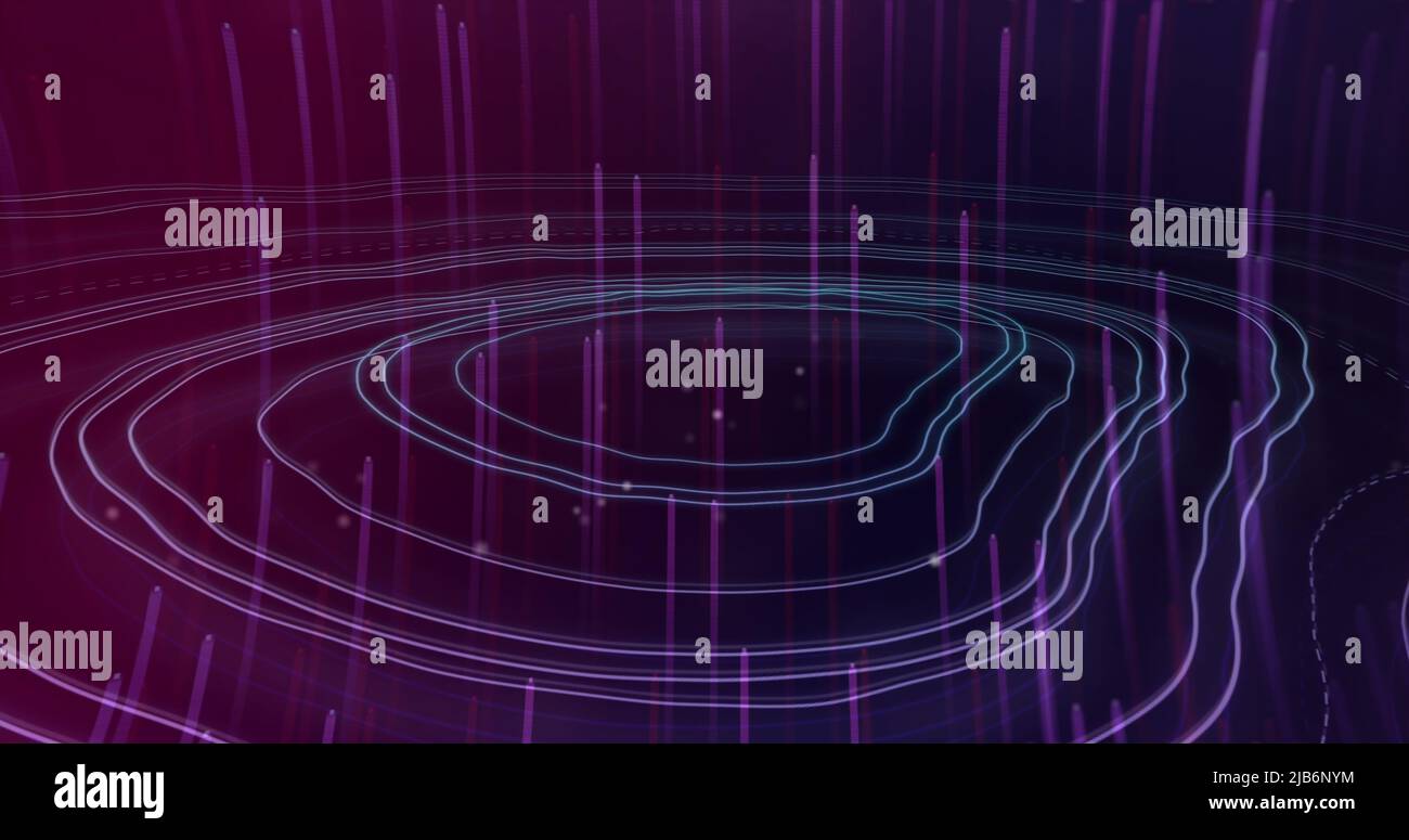 Image of light trails over moving shapes Stock Photo - Alamy