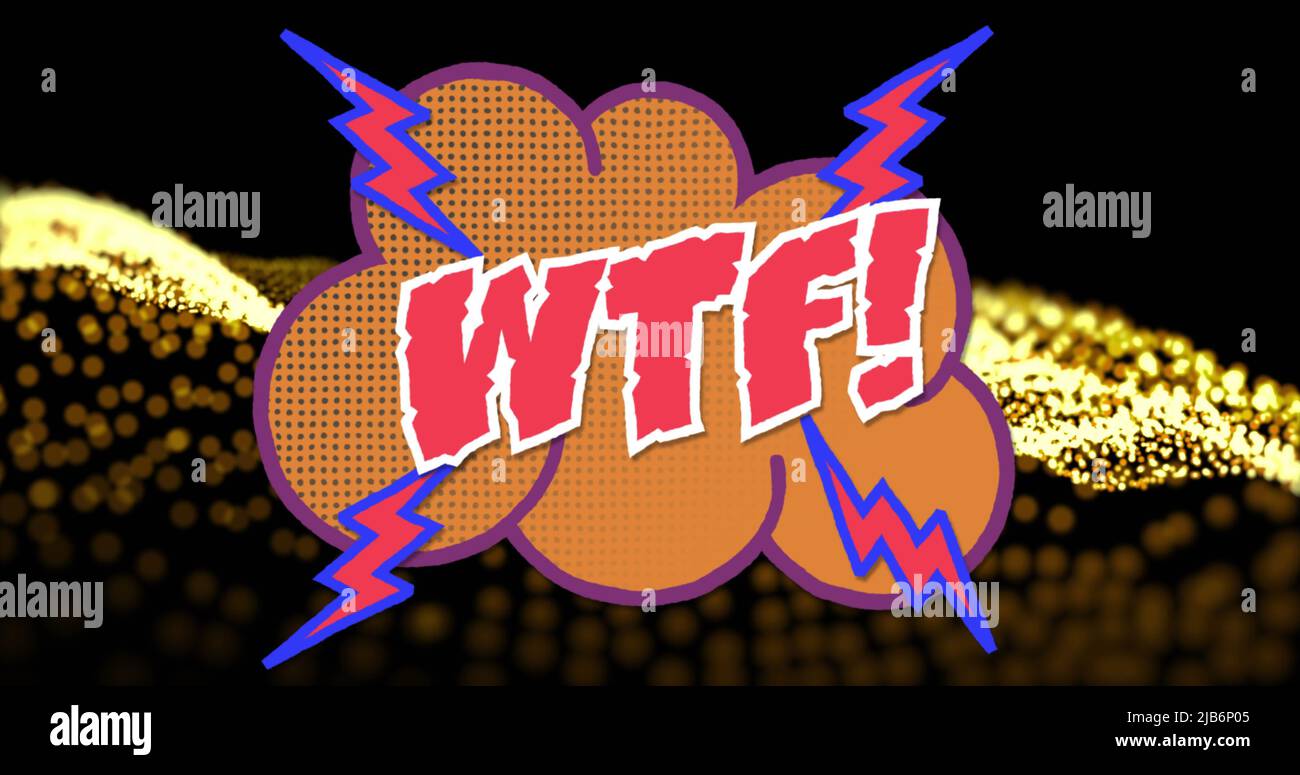 Image of wtf text over yellow dots on black background Stock Photo - Alamy