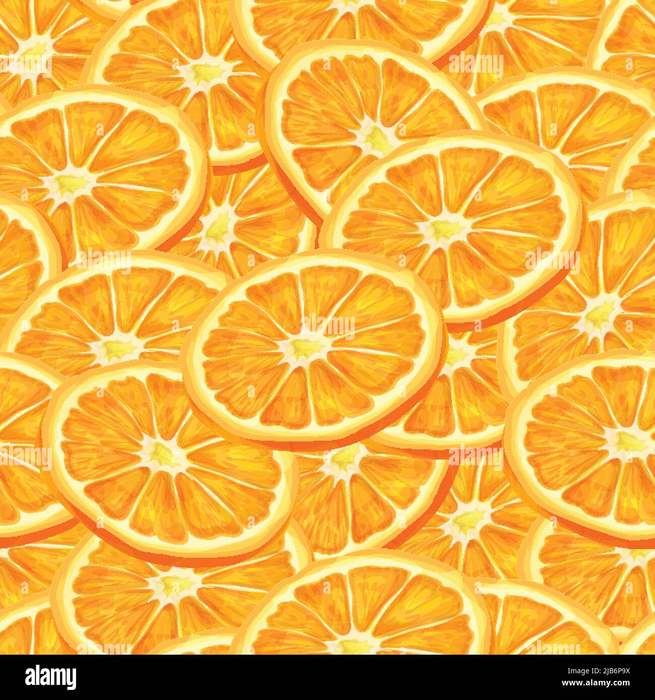 Seamless riped juicy sliced oranges pattern background vector ...
