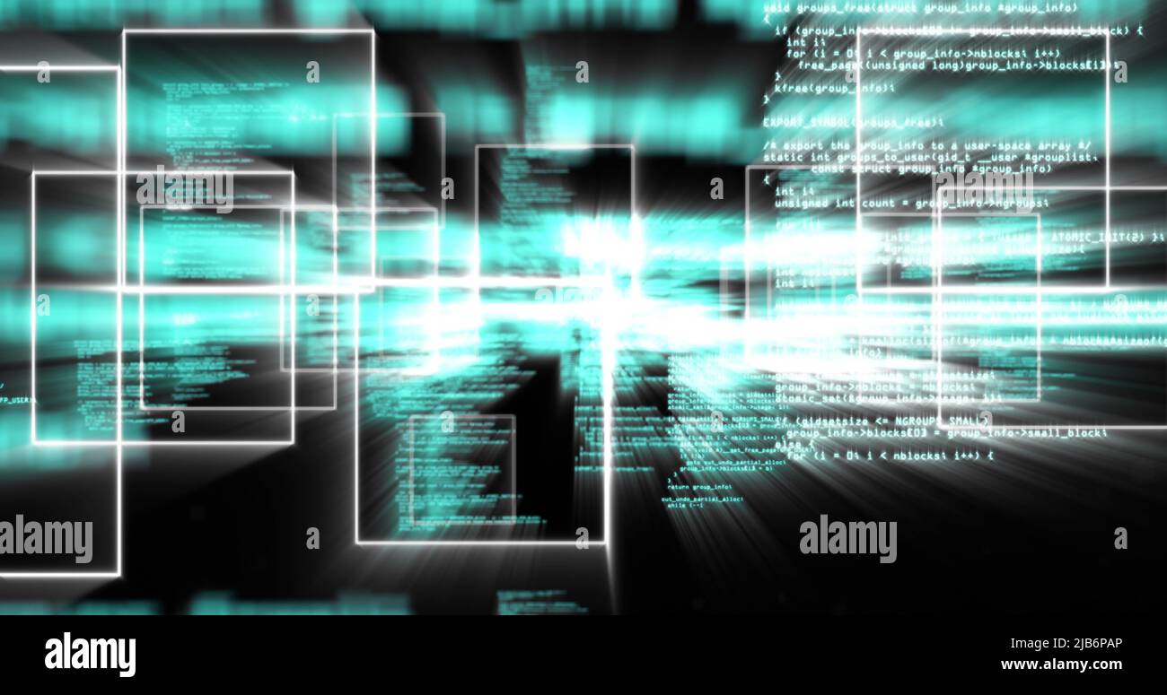 Image of data processing over black background Stock Photo - Alamy