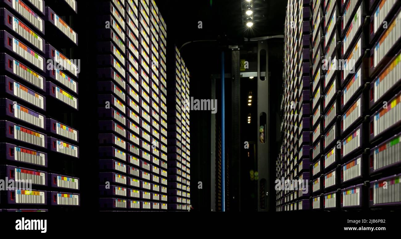 Image of empty corridor with rows of computer servers Stock Photo - Alamy