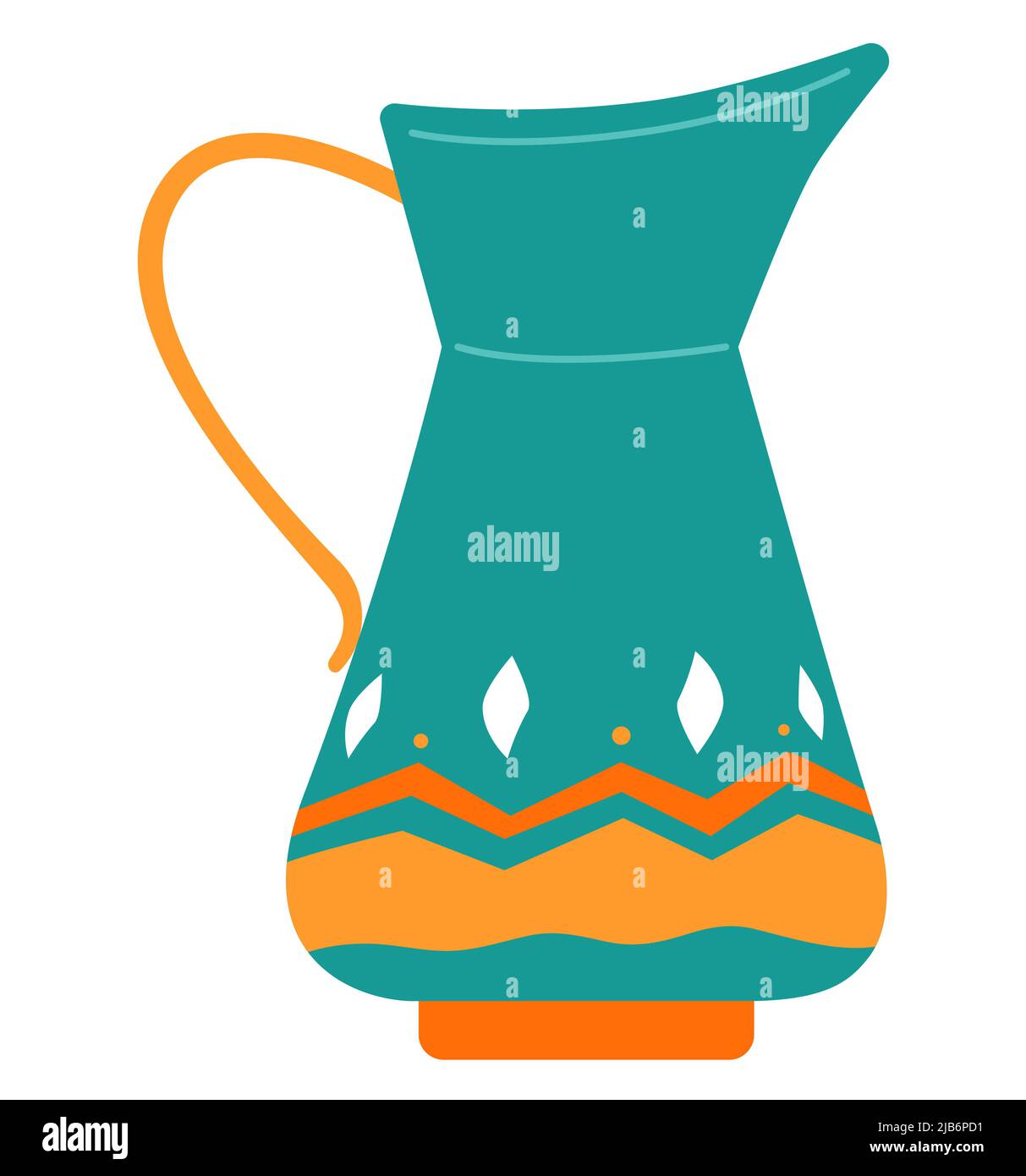 Clay painted jug - flat design style single isolated object Stock ...