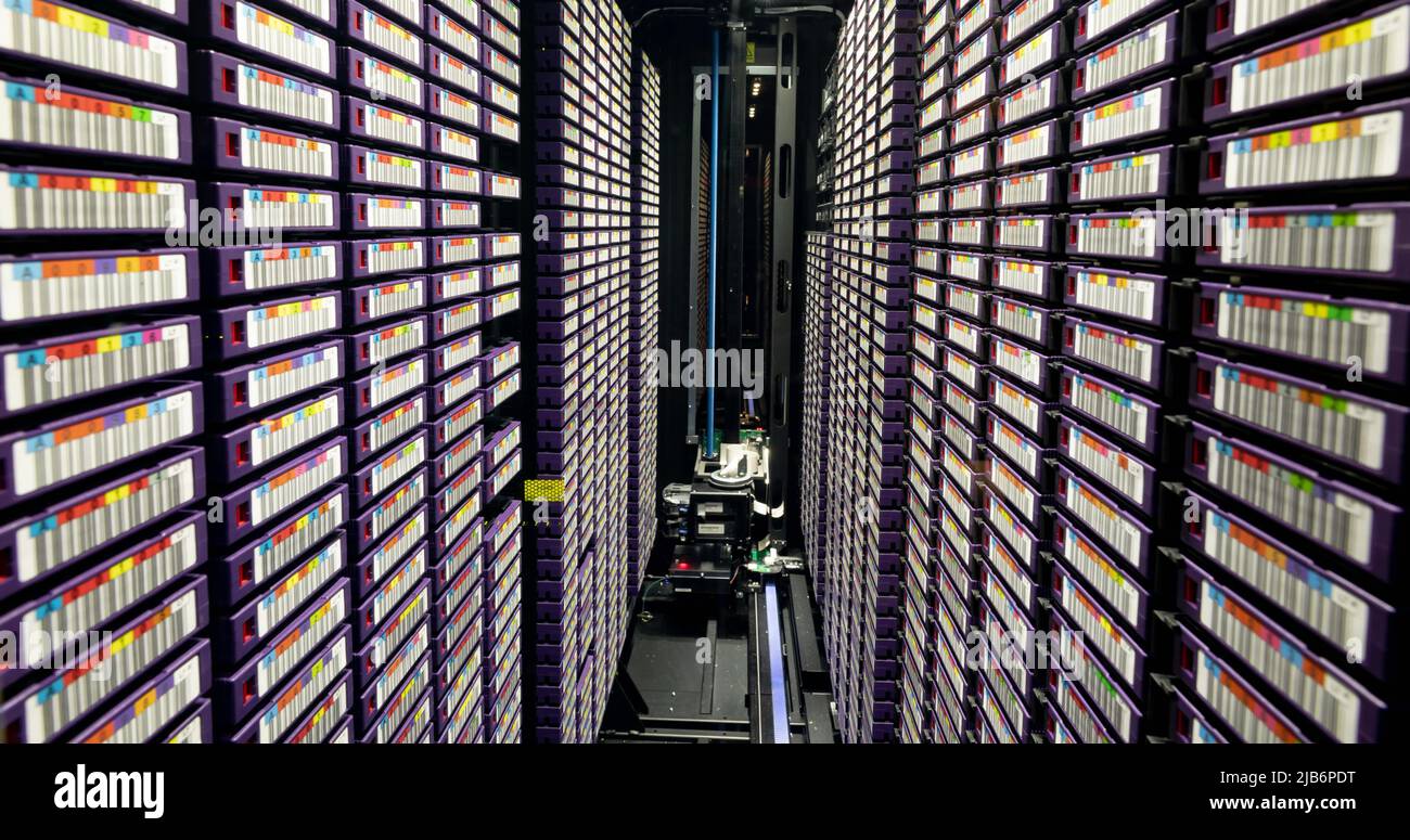 Image of empty corridor with rows of computer servers Stock Photo - Alamy
