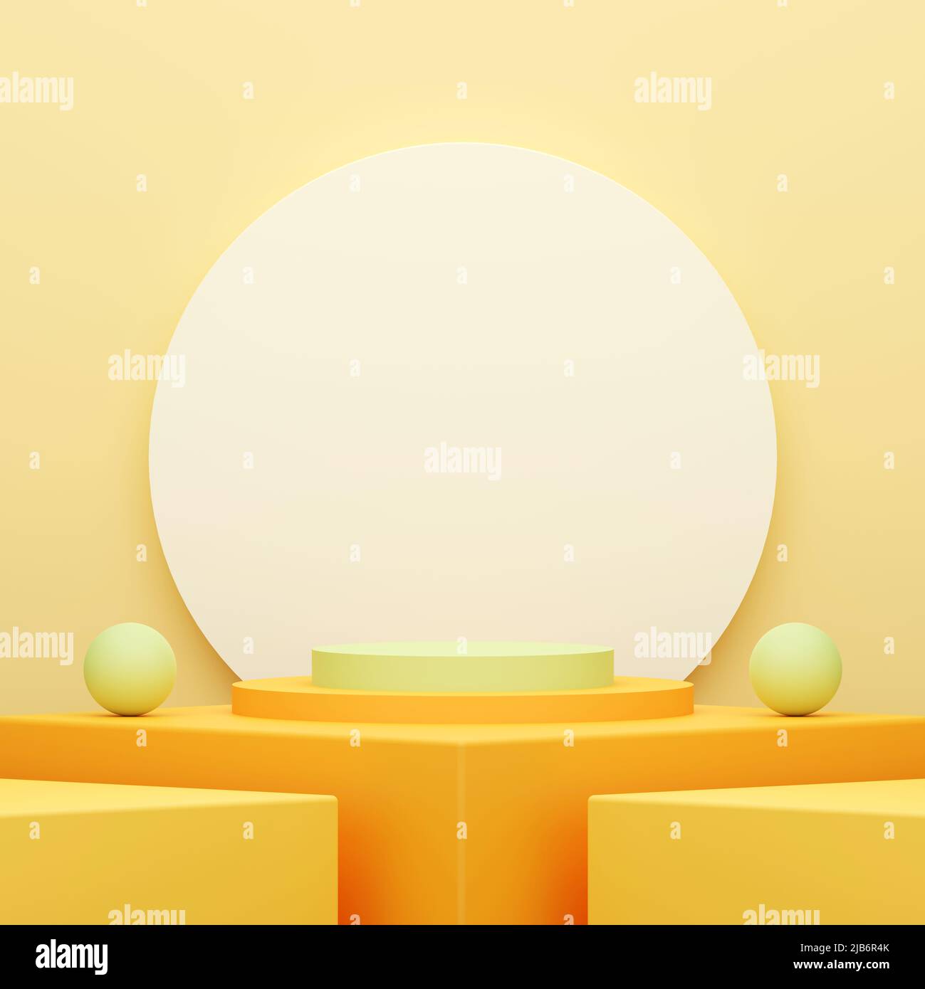 yellow podium minimal on stage with yellowish green platform. stage to ...