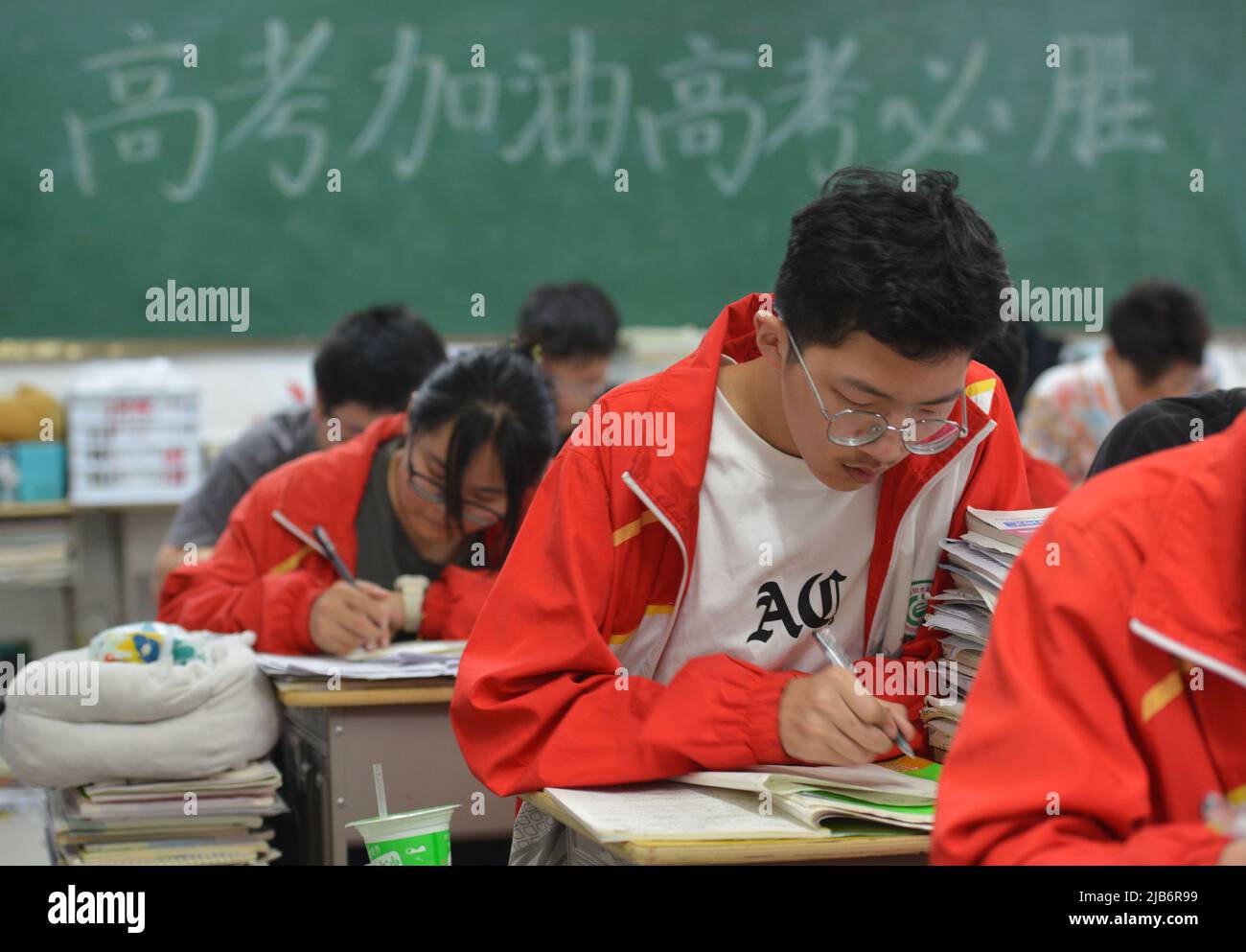 FUYANG, CHINA - JUNE 3, 2022 - Senior three students finish their last ...