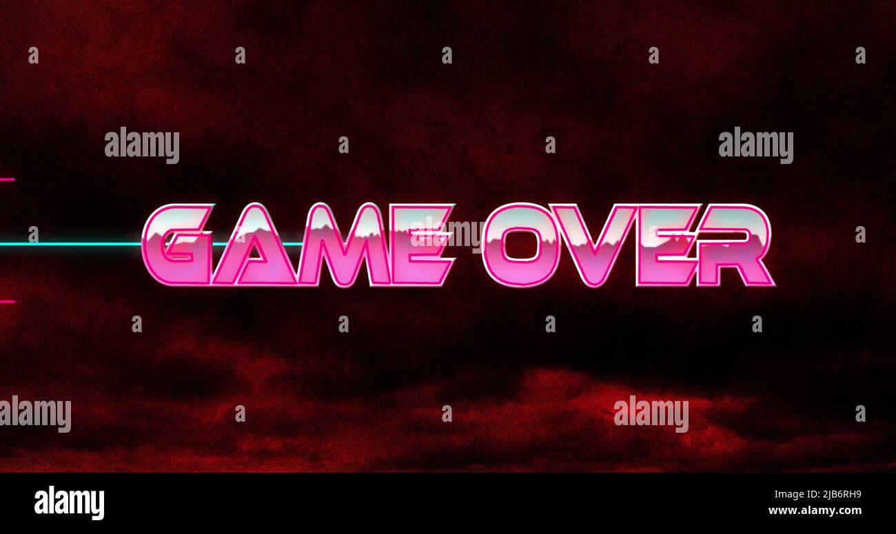 Image of game over text over red and black background Stock Photo - Alamy